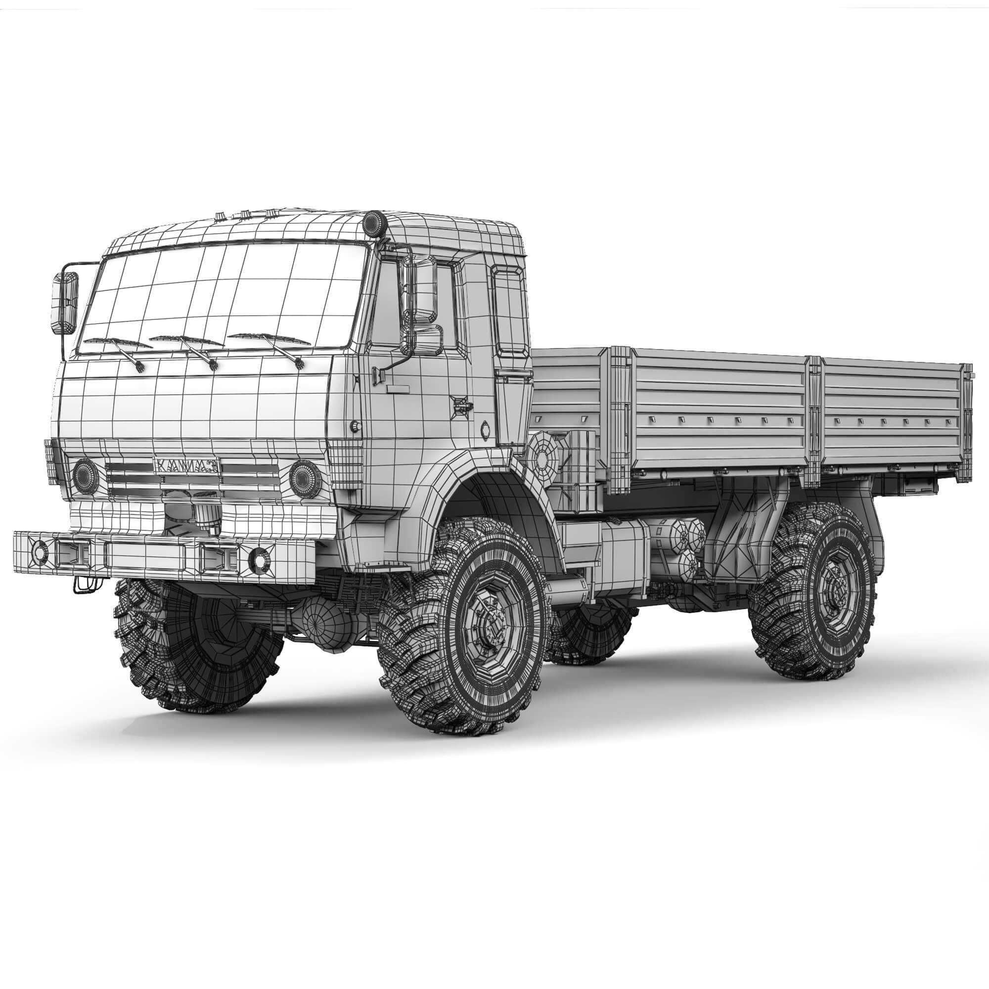 Kamaz 4350 Mustang 2003 - 3D Model by podshyvalov
