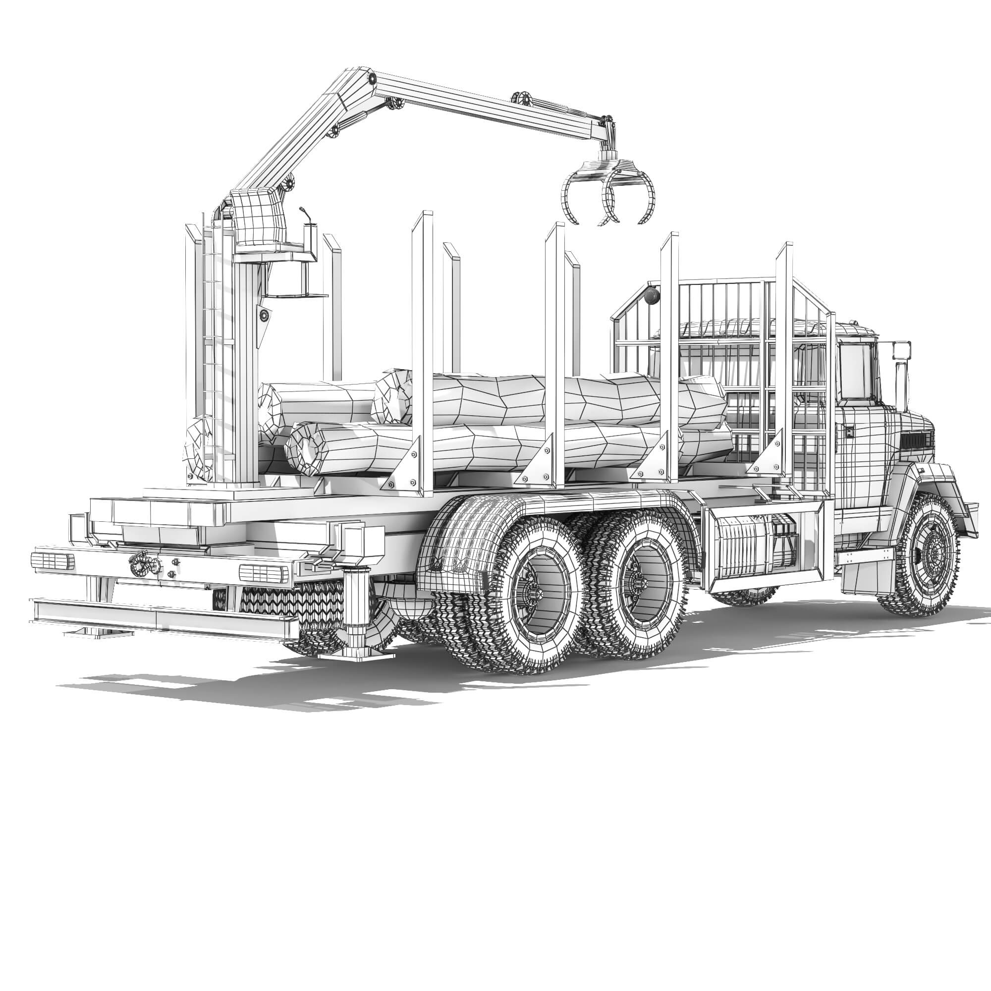 KrAZ 6233M6 Timber Carrier 2003 - 3D Model by podshyvalov