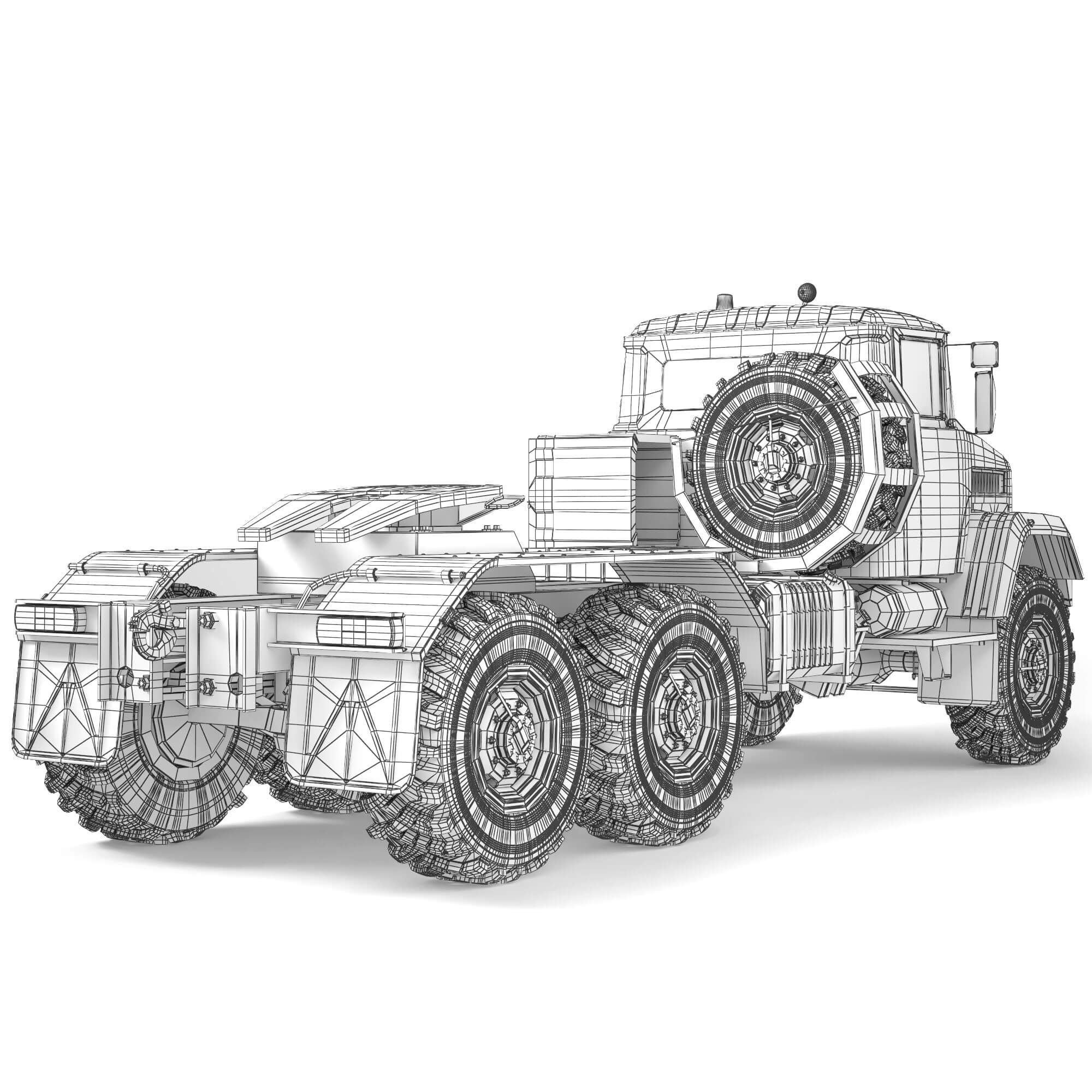 KrAZ 6446 Truck Tractor 2006 - 3D Model by podshyvalov