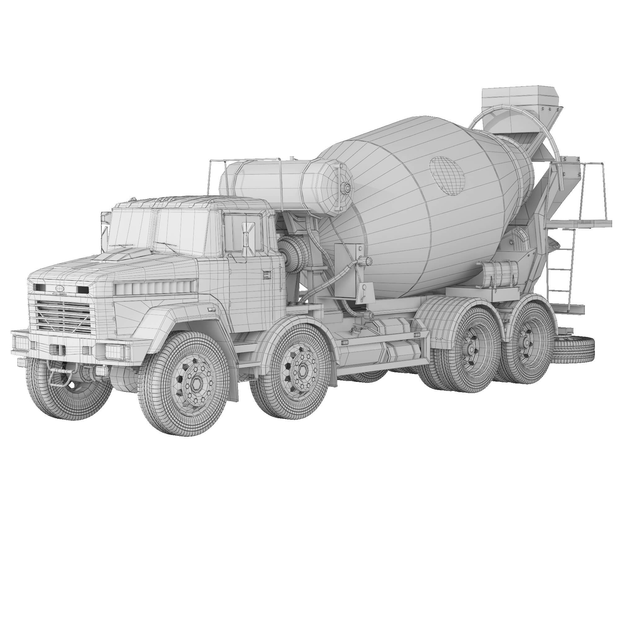 KrAZ 7133P4 Cement Mixer 2011 - 3D Model by podshyvalov