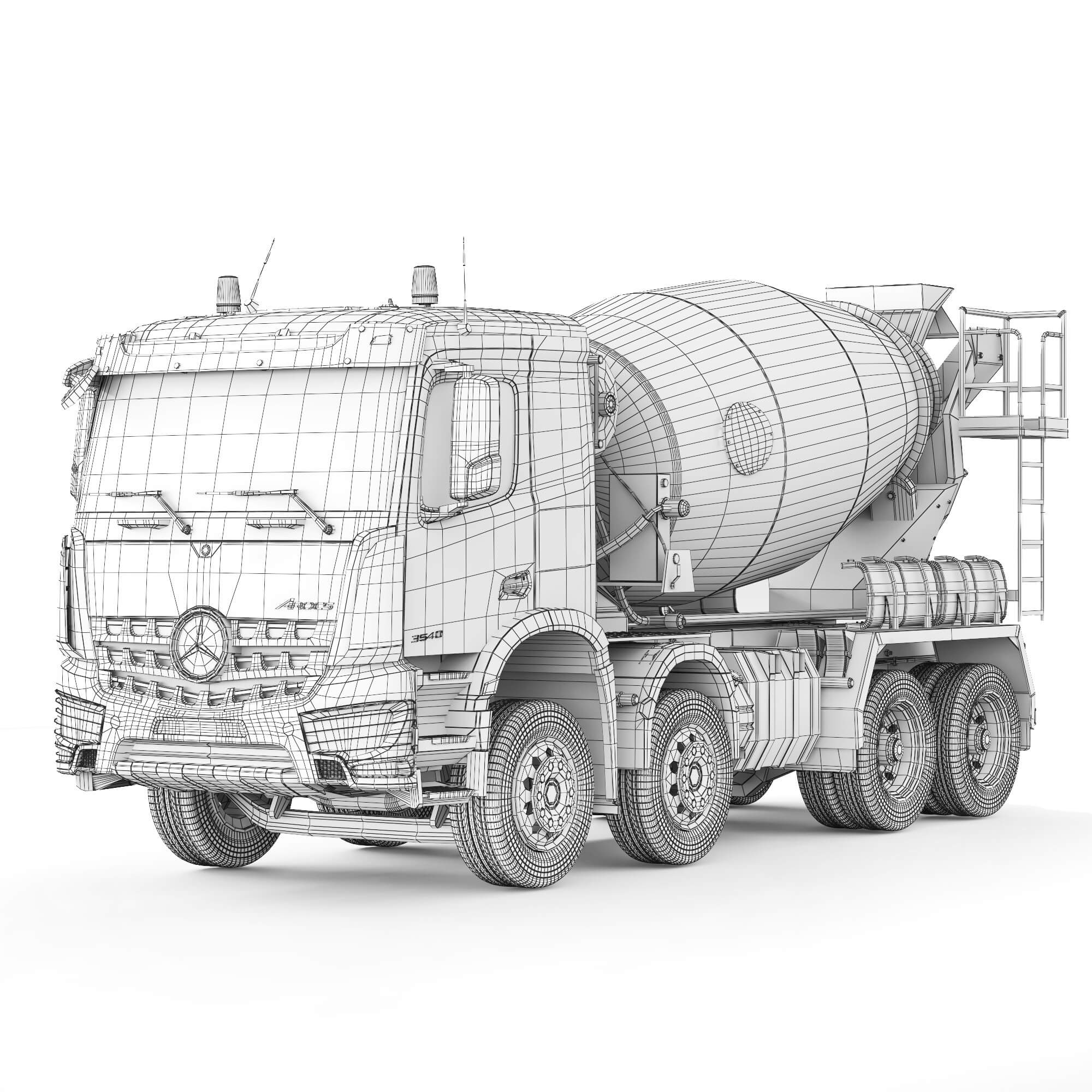 Mercedes-Benz Arocs 3540 Concrete Mixer 2022 3D Model by podshyvalov