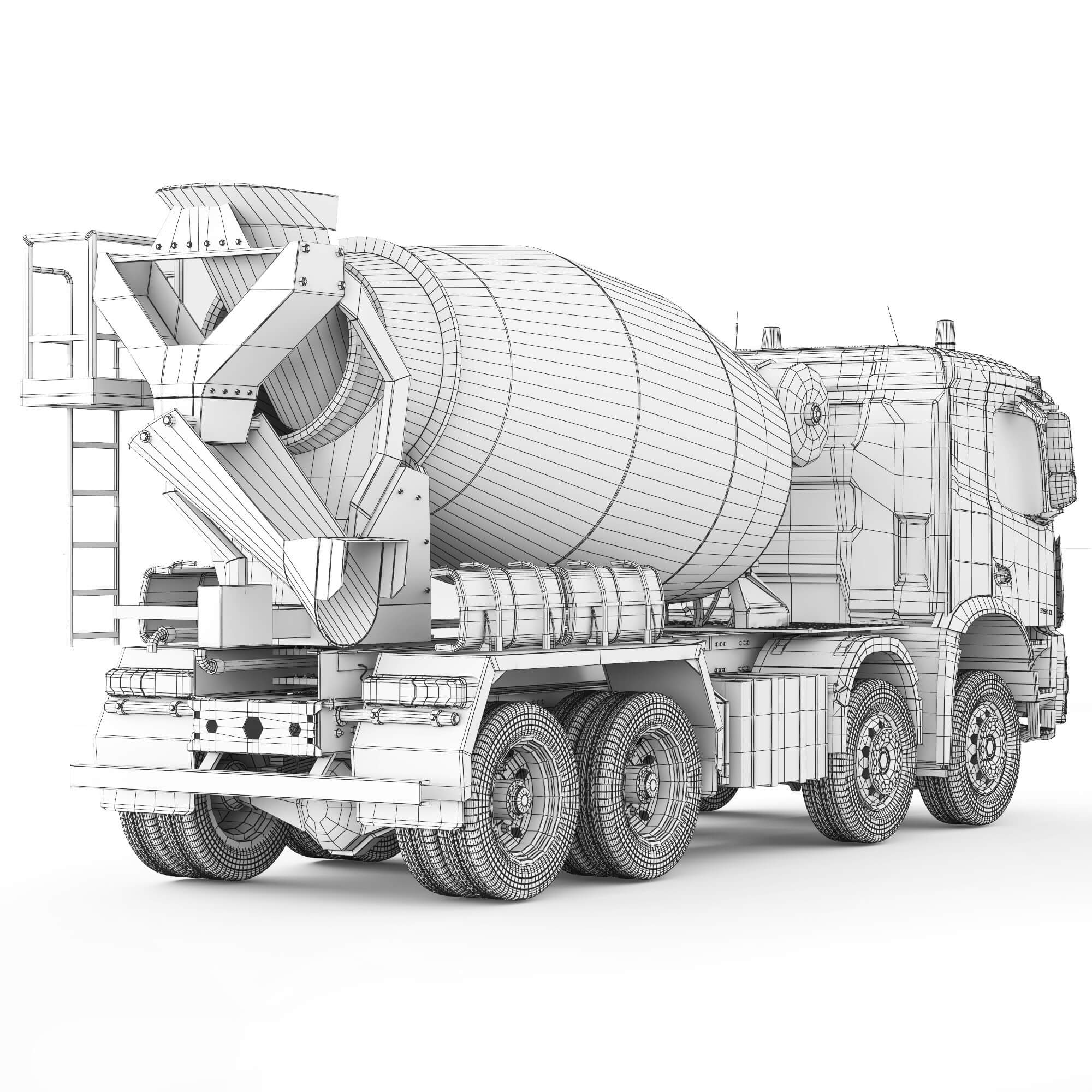 Mercedes-Benz Arocs 3540 Concrete Mixer 2022 3D Model by podshyvalov