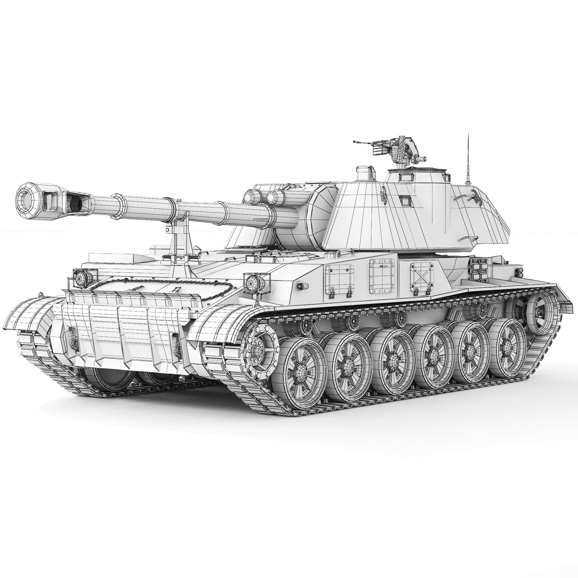 SPH 2S3 Akatsiya 1980 - 3D Model by podshyvalov