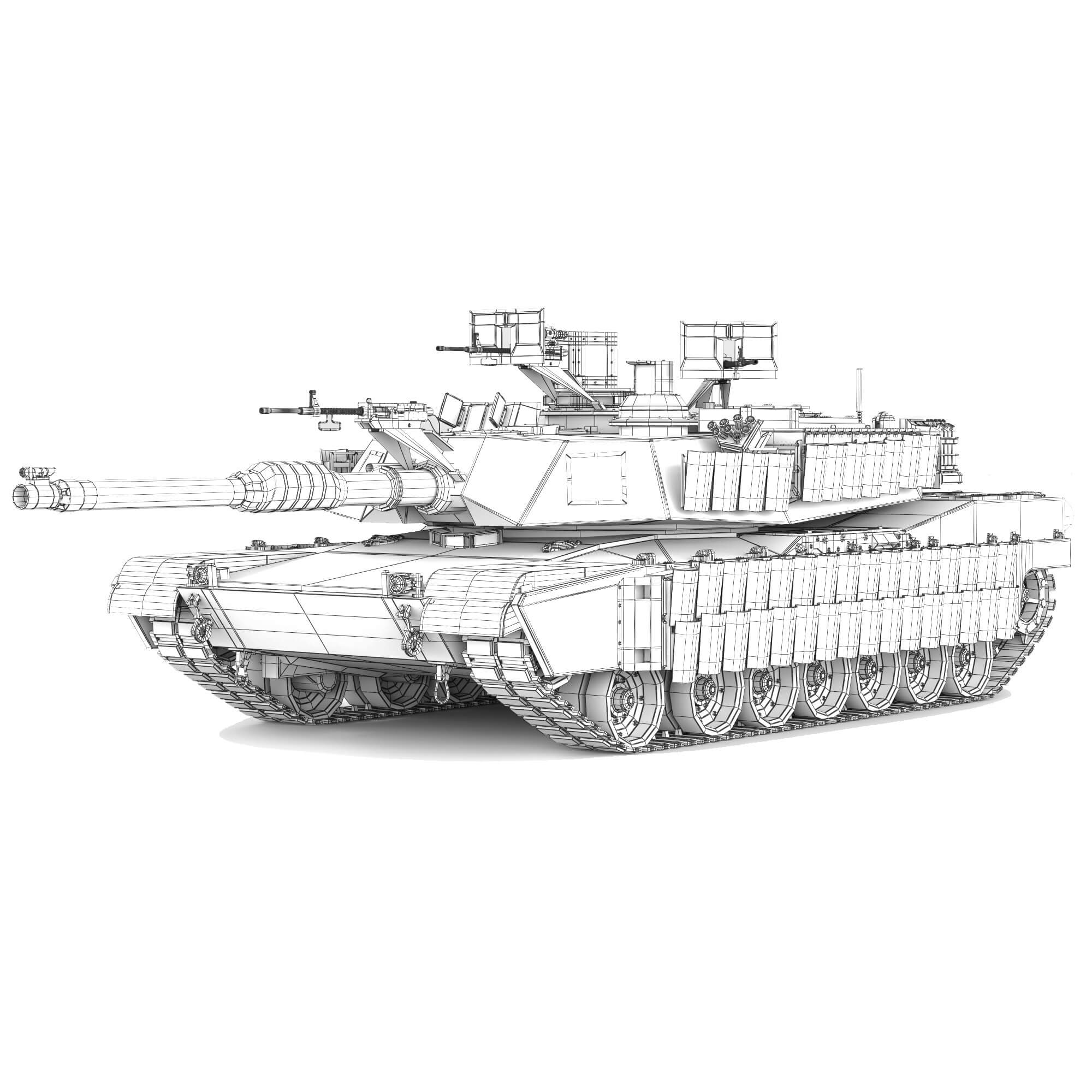 Tank Abrams M1A2 Sep Tusk II 2020 - 3D Model by podshyvalov