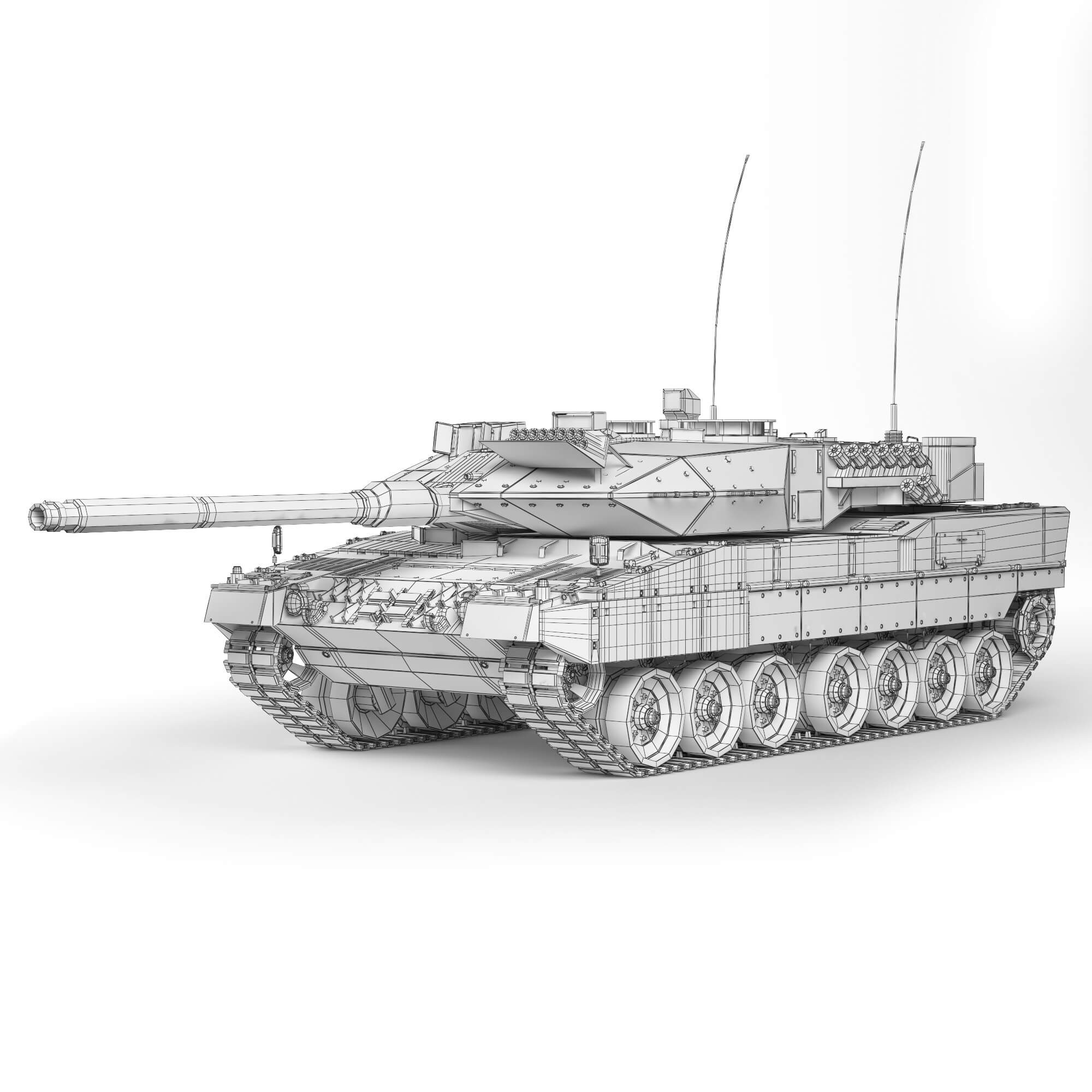 Tank Leopard 2A7 2006 - 3D Model by podshyvalov