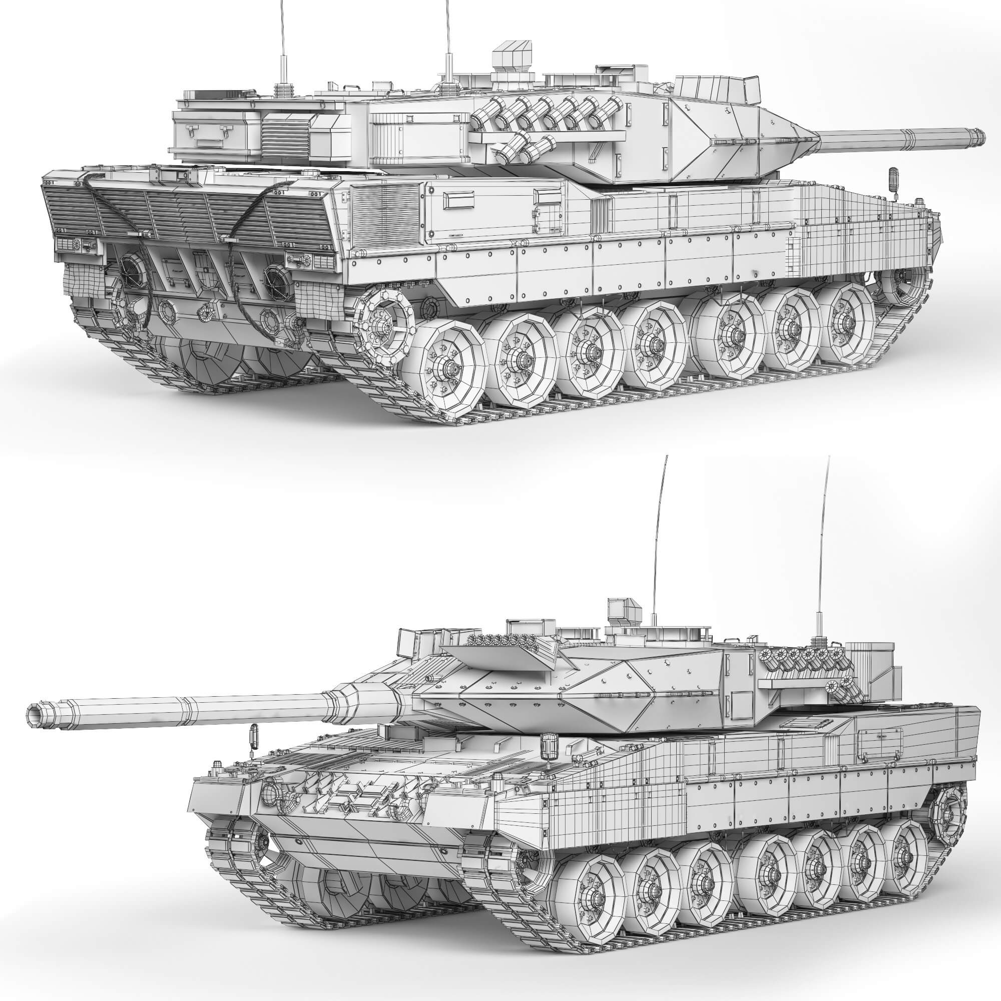 Tank Leopard 2A7 2006 - 3D Model by podshyvalov