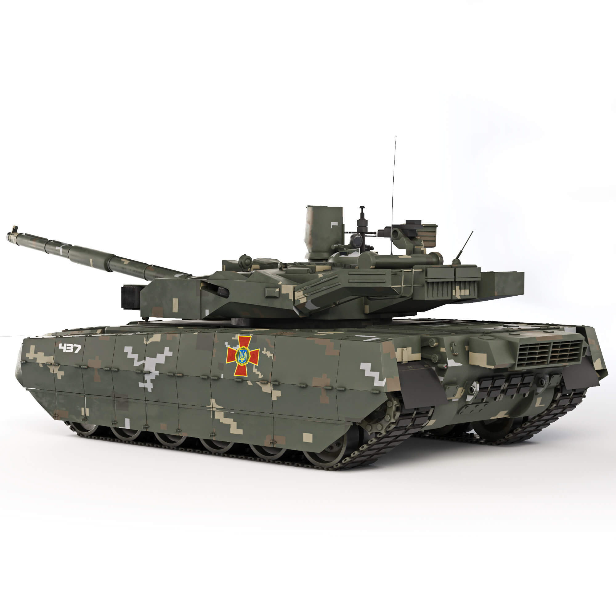 Tank T-84 Oplot-M 2010 3D Model by podshyvalov