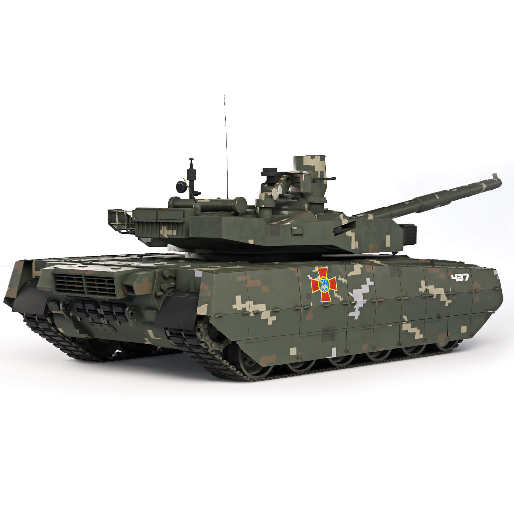 Tank T-84 Oplot-M 2010 3D Model by podshyvalov