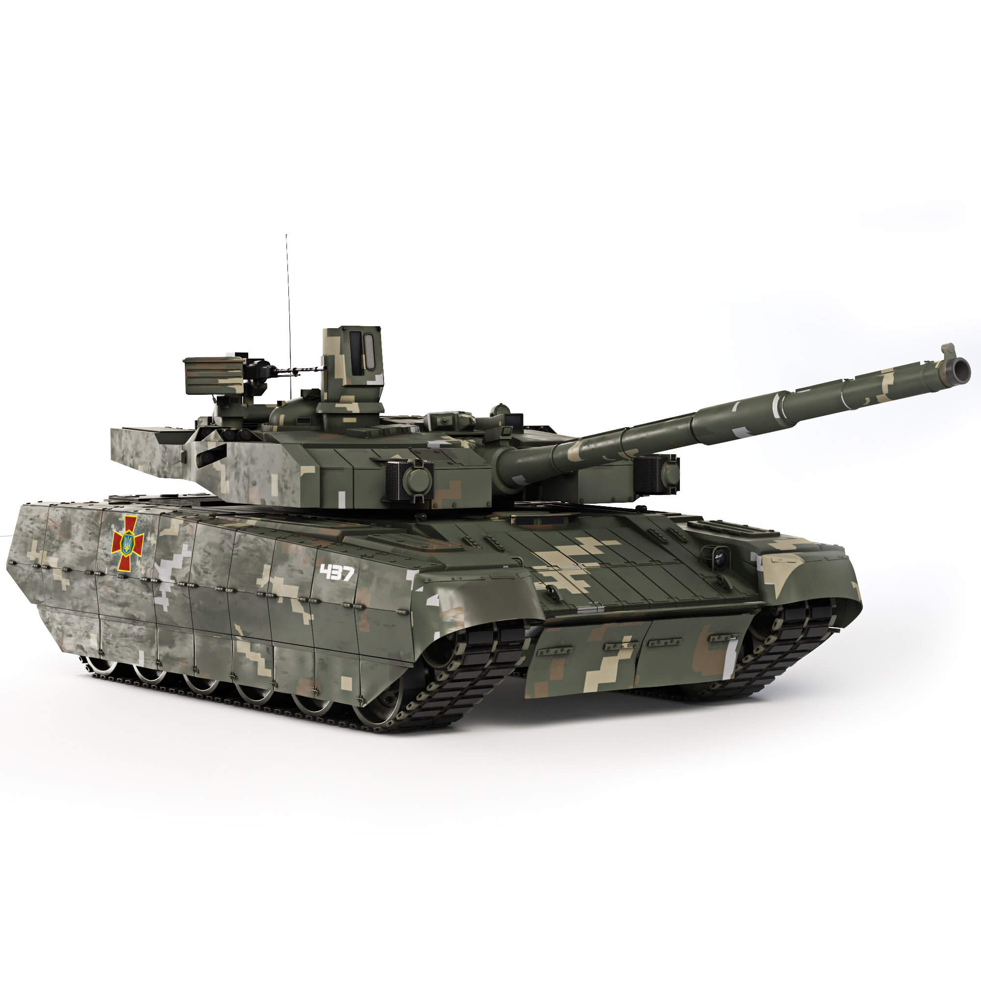 Tank T-84 Oplot-M 2010 3D Model by podshyvalov