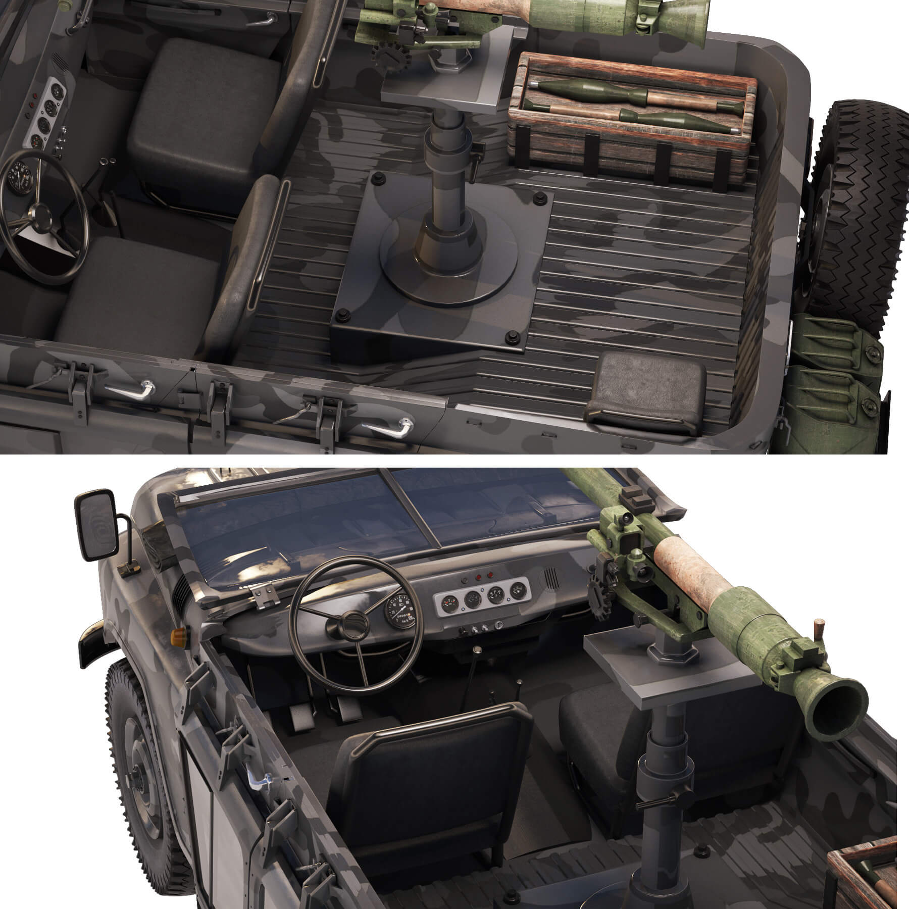 UAZ 469 SPG-9 1980 3D Model by podshyvalov