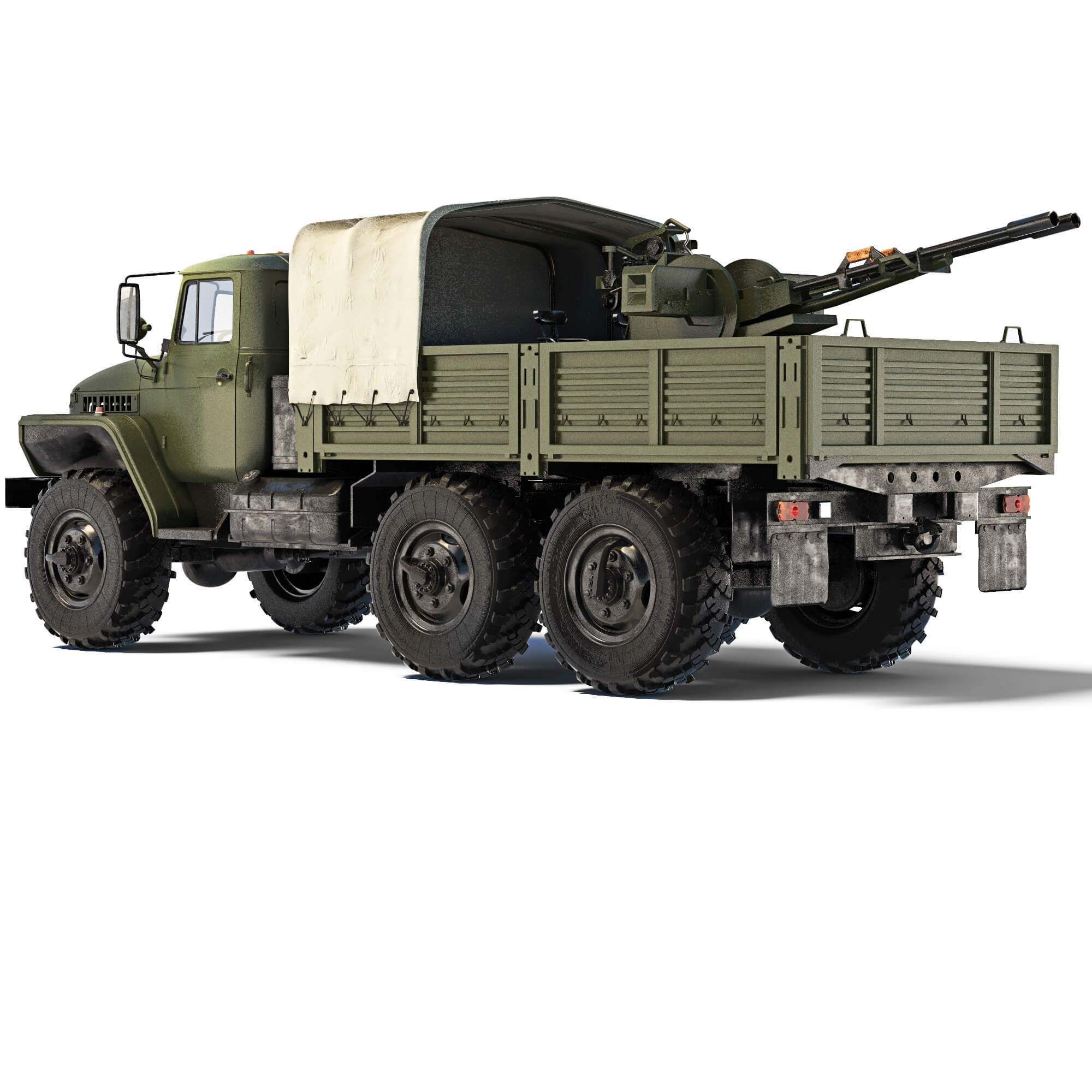 Ural 4320 ZU-23-2 1998 3D Model by podshyvalov