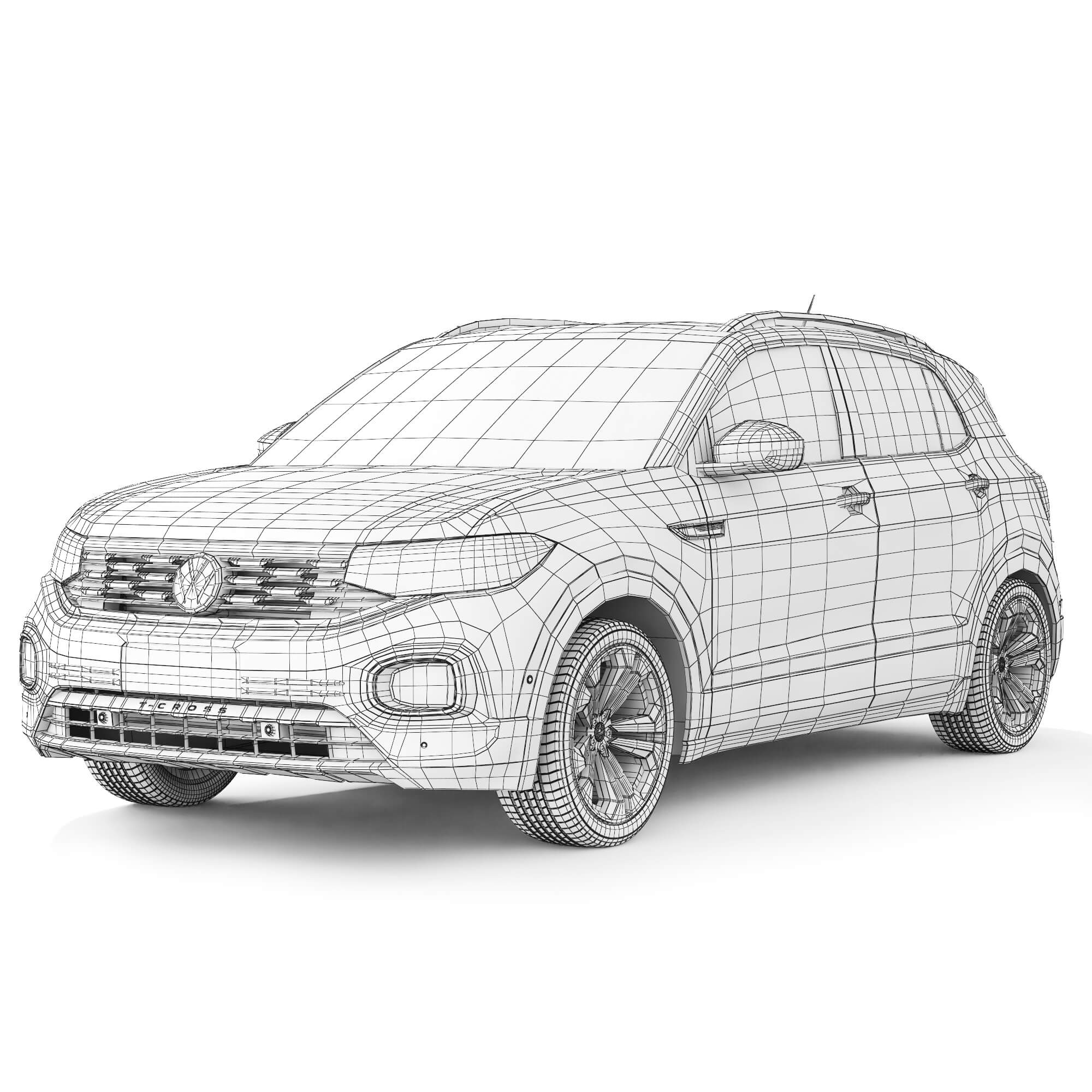 Volkswagen T-Cross 250 TSI Highline 2019 3D Model by podshyvalov