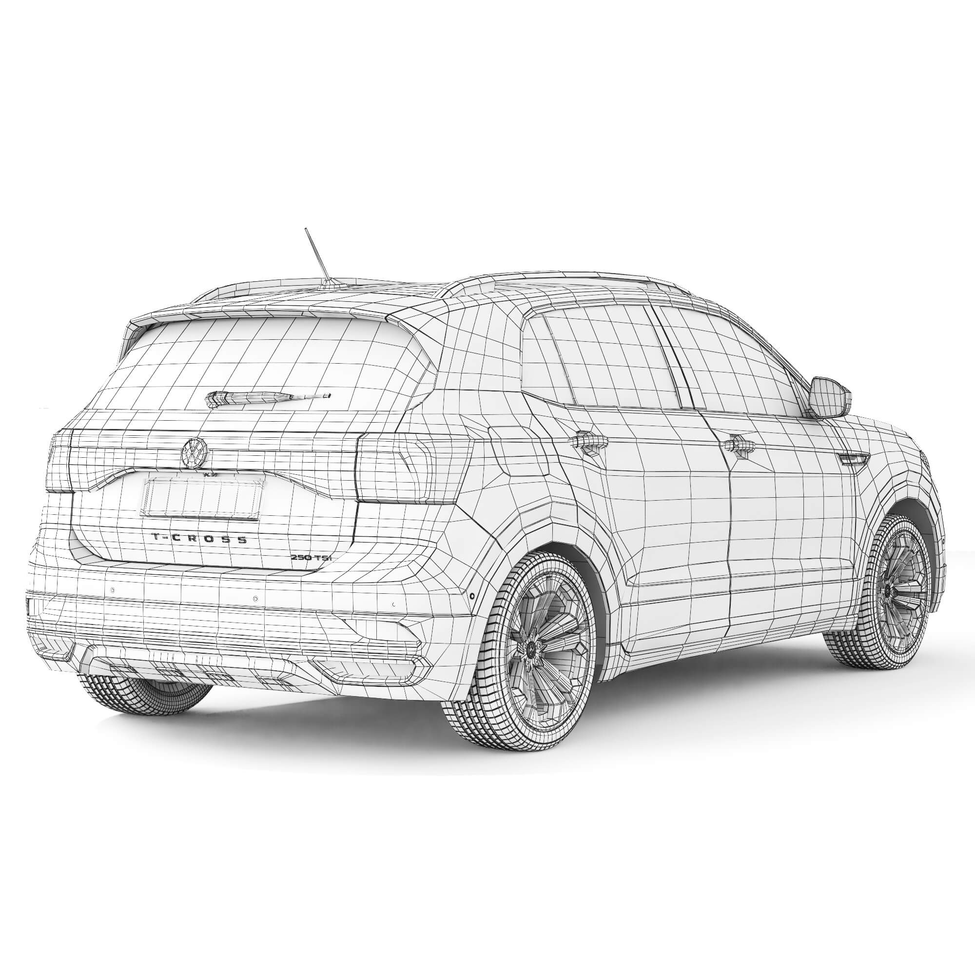 Volkswagen T-Cross 250 TSI Highline 2019 3D Model by podshyvalov