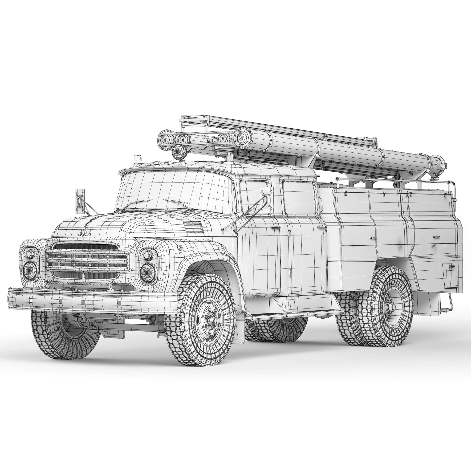 ZiL 130 AC-40 Firecar 1978 3D Model by podshyvalov