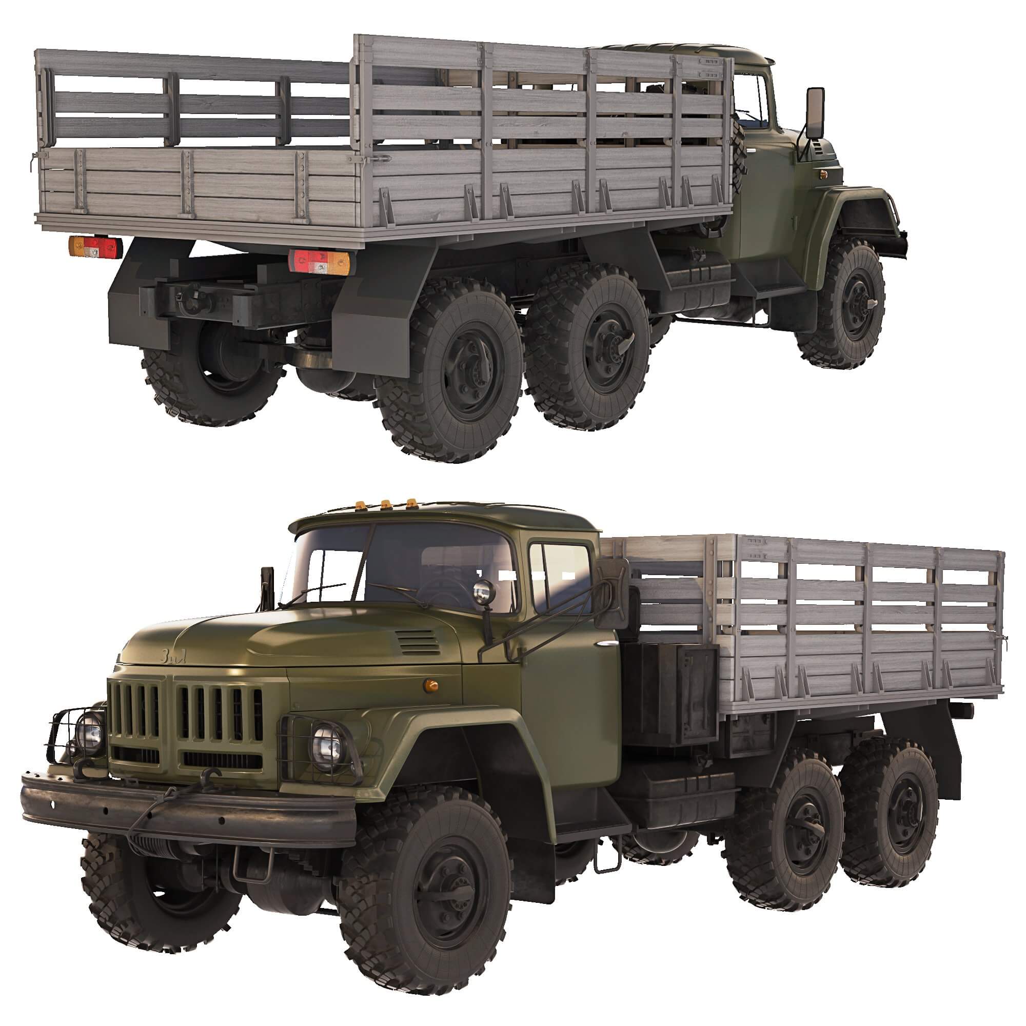 ZiL 131 Flatbed Body 1966 - 3D Model by podshyvalov