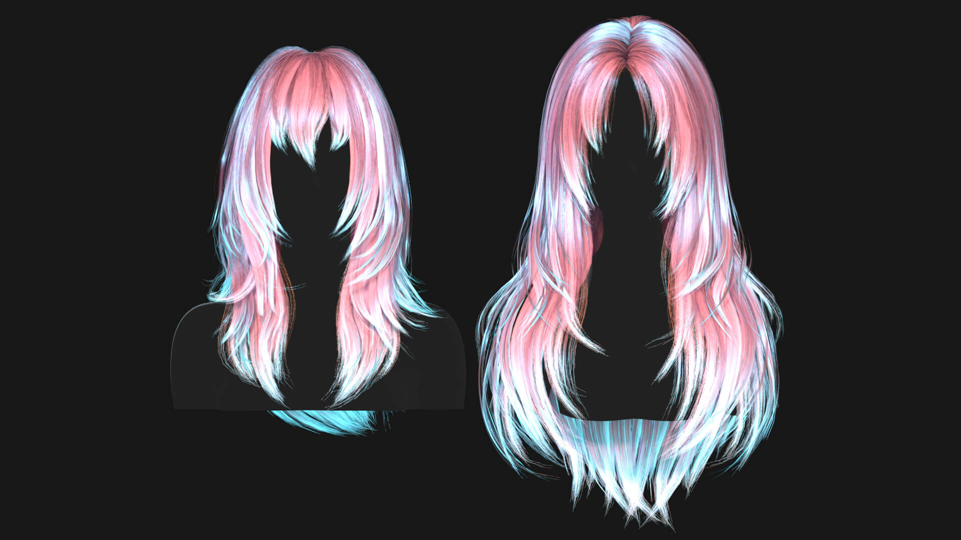 Hairstyle Pack (10 Pieces) VOL3. Real-Time Low Poly Cards 3D Model by ...