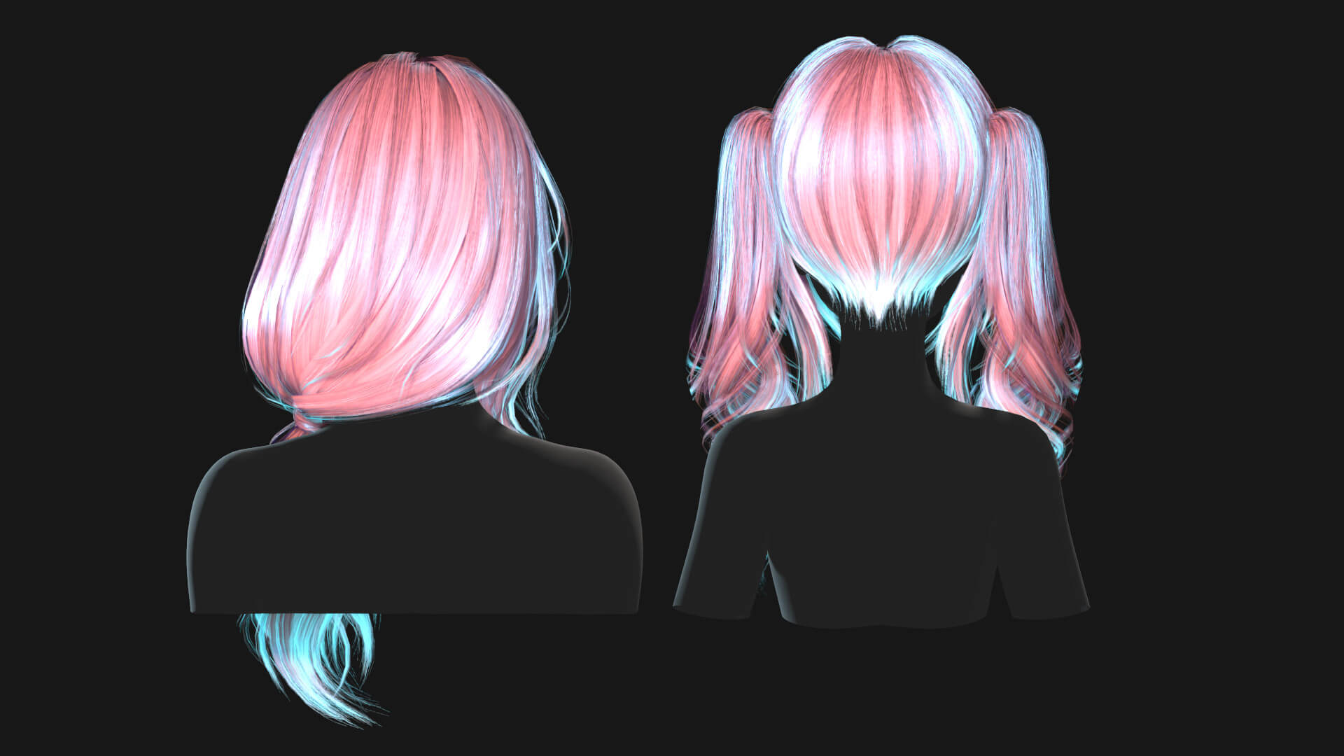Hairstyle Pack (10 Pieces) VOL3. Real-Time Low Poly Cards 3D Model by ...