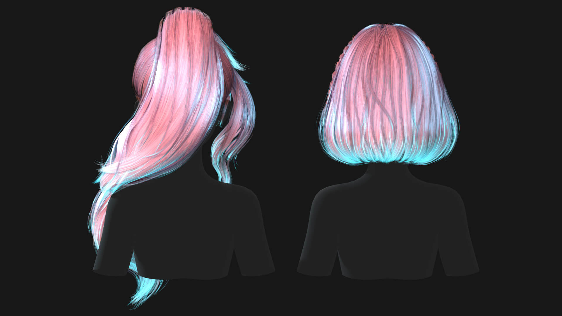 Hairstyle Pack (10 Pieces) VOL3. Real-Time Low Poly Cards 3D Model by ...