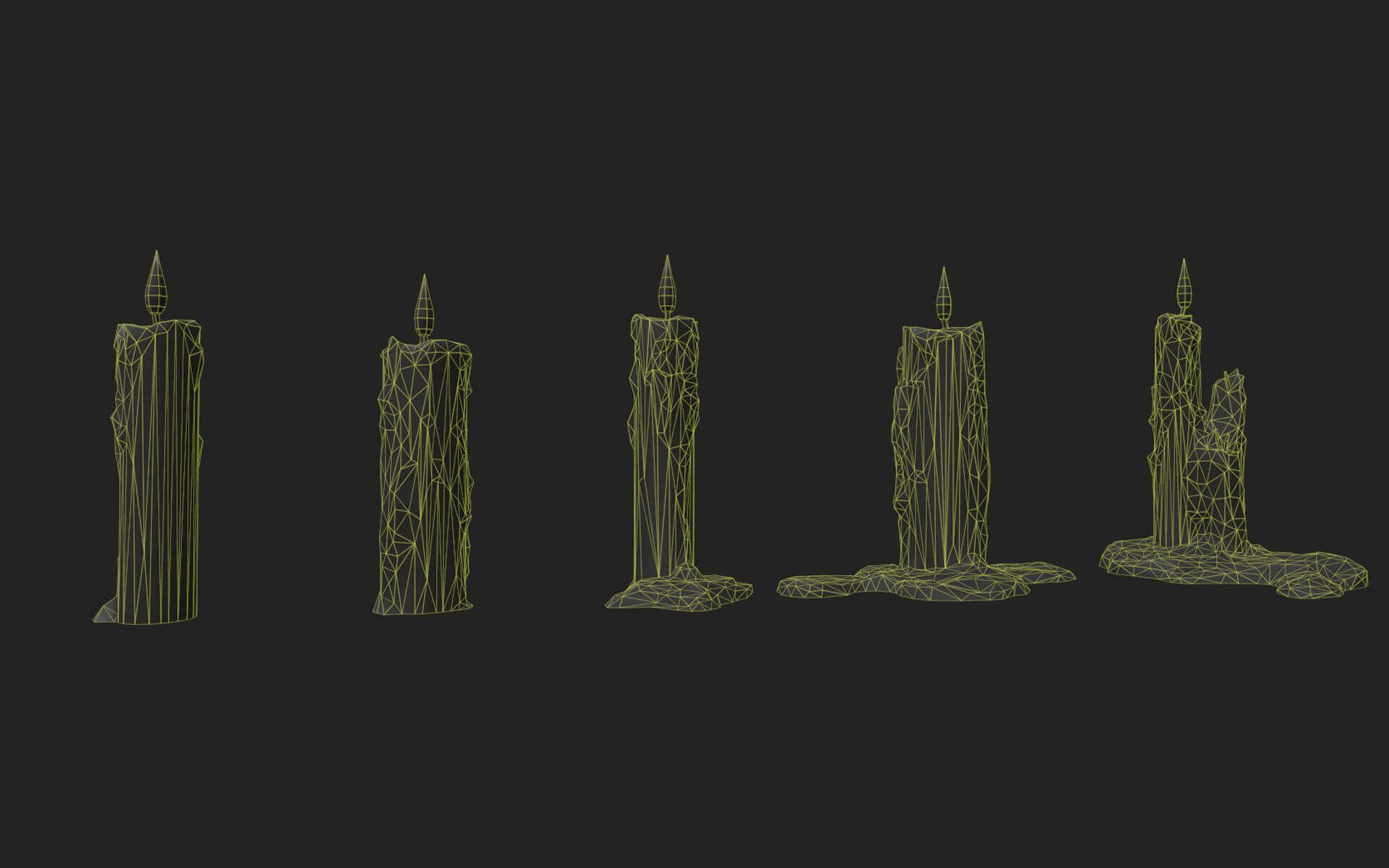 Candle Pack - 3D Model by polyasset3d