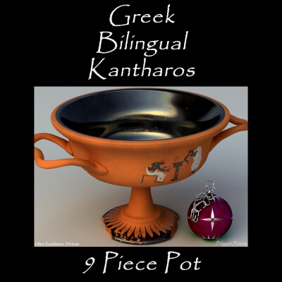 Greek Bilingual Kantharos 9 Piece Pot - 3D Model by Polygon Pottery