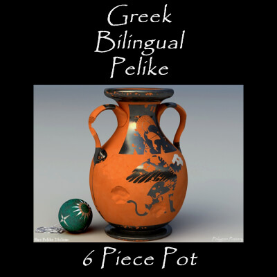 Greek Bilingual Pelike 6 Piece Pot - 3D Model by Polygon Pottery