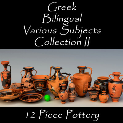 Greek Bilingual Various Subjects Col II 12 Piece Pottery - 3D Model by ...