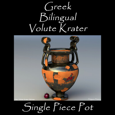 Greek Bilingual Volute Krater Single Piece Pot - 3D Model by Polygon ...