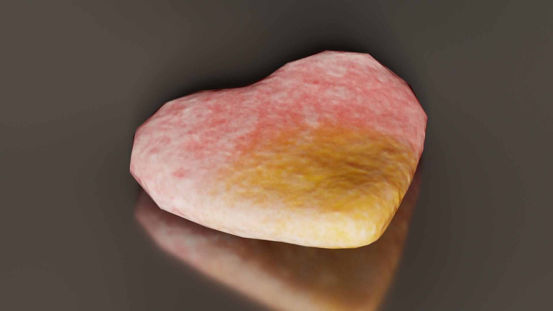 2 Color Sour Heart - 3D Model by Polygonal Miniatures