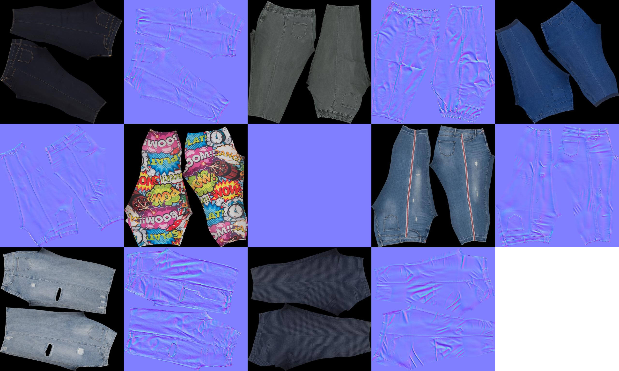 7 Realistic Pants Pack 10 - 3D Model by Polygonal Miniatures