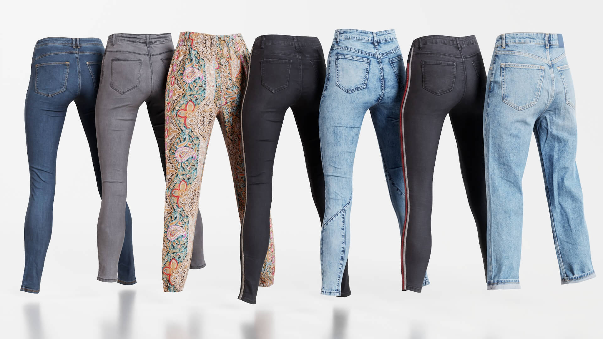 7 Realistic Pants Pack 9 - 3D Model by Polygonal Miniatures