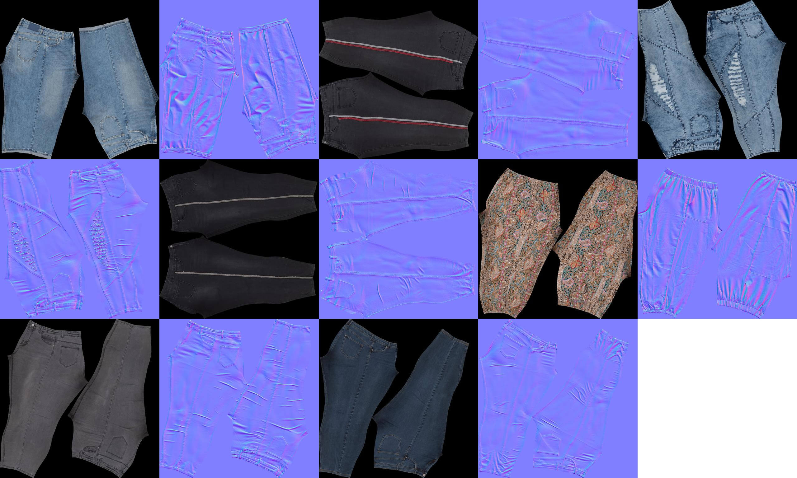 7 Realistic Pants Pack 9 - 3D Model by Polygonal Miniatures