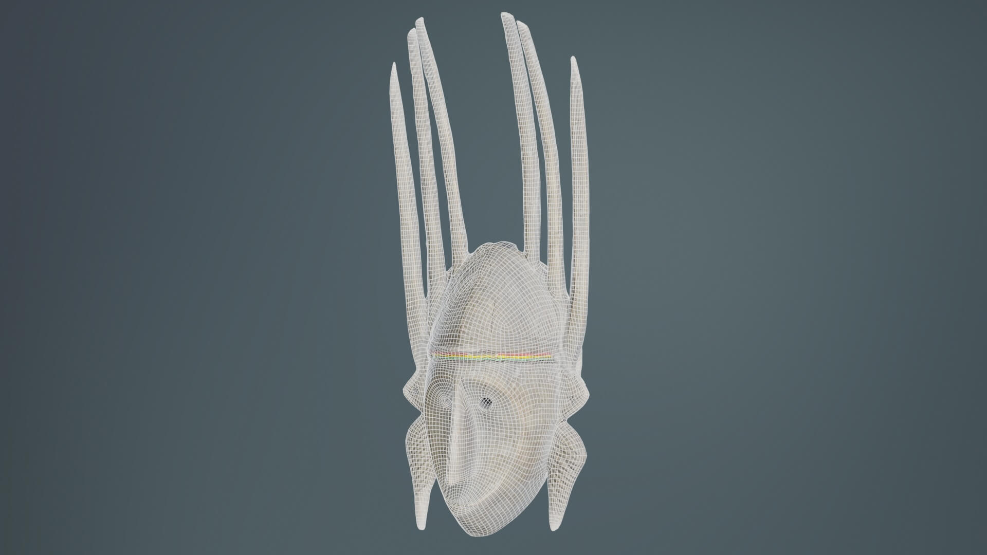 Afrikan Mask Carved Wood 48 - 3D Model by Polygonal Miniatures