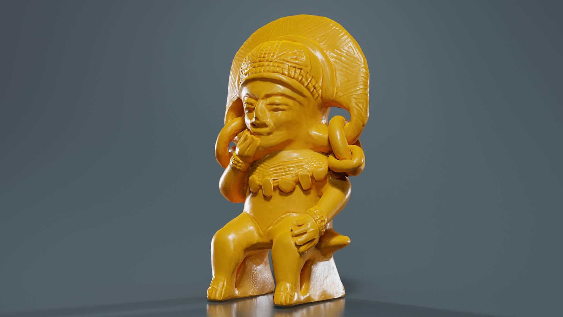 Aztec Statue - 3D Model by Polygonal Miniatures