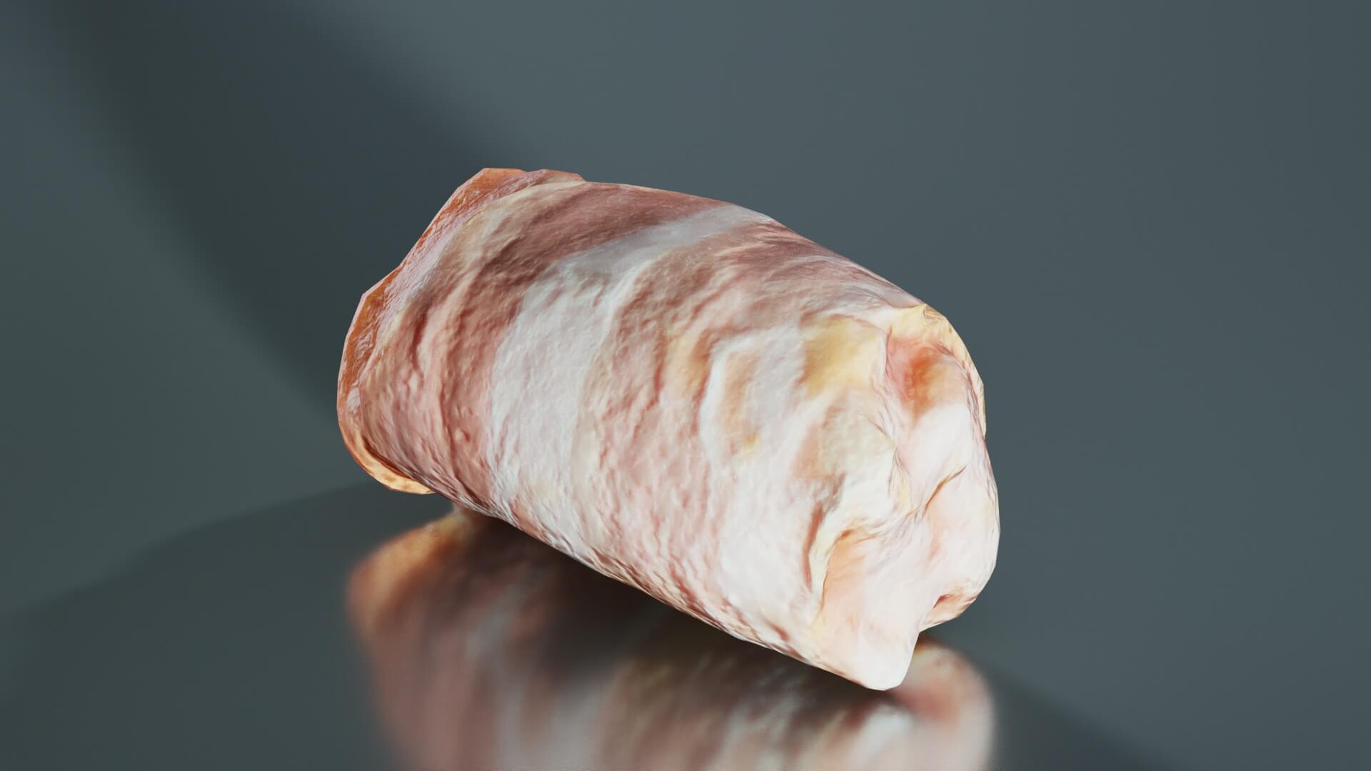 Bacon Roll 2 - 3D Model by Polygonal Miniatures