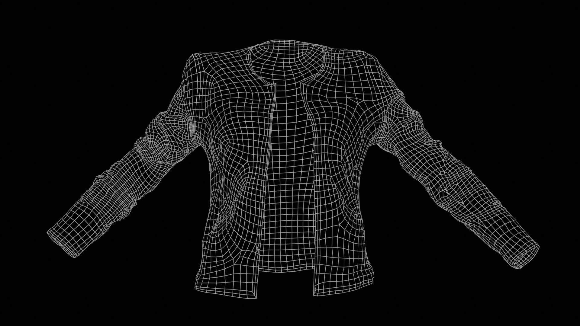 Black Padded Leather Jacket Open - 3D Model by Polygonal Miniatures