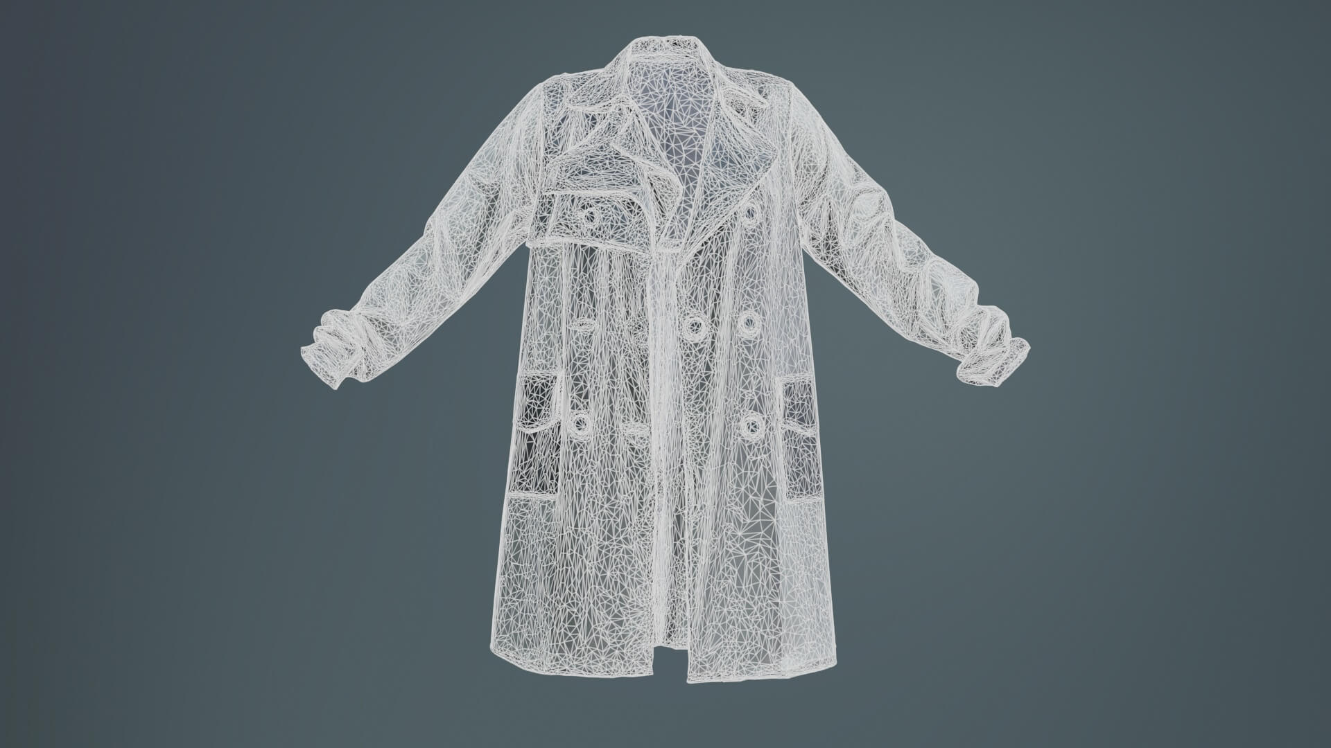 Black Transparant Vinyl Raincoat Open - 3D Model by Polygonal Miniatures
