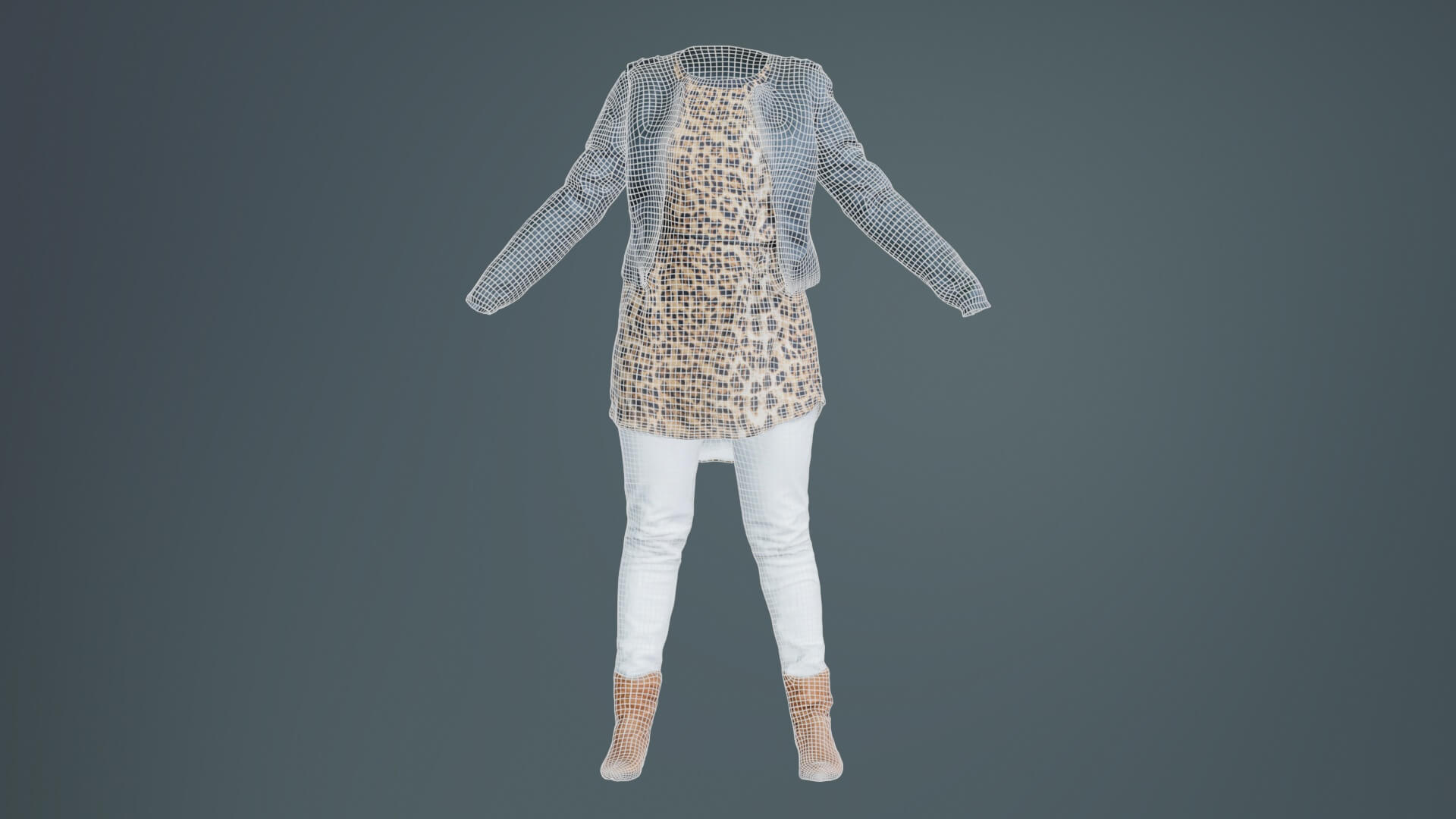 Casual Tiger Outfit - 3D Model by Polygonal Miniatures