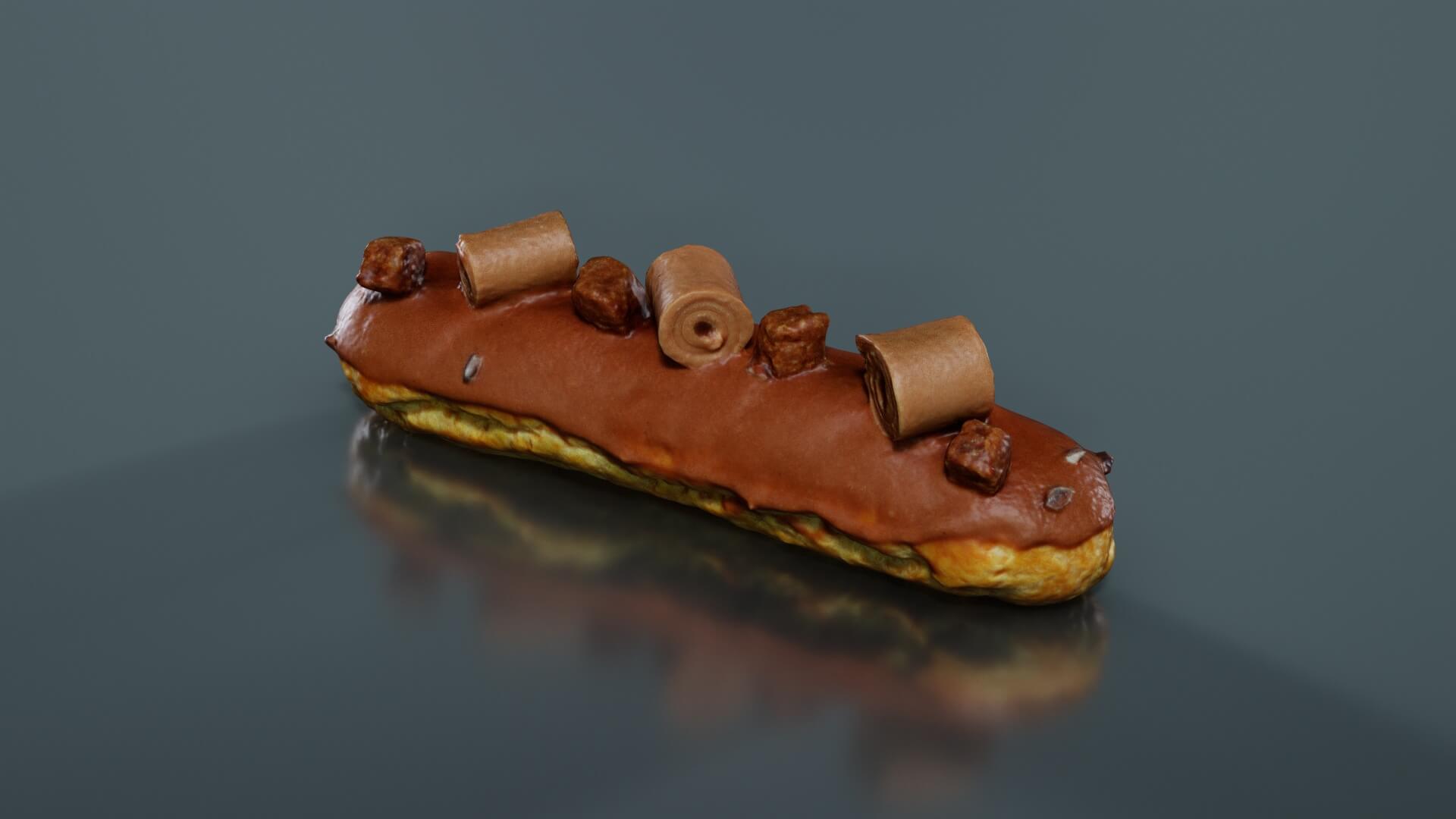 Chocolate Eclair - 3D Model by Polygonal Miniatures