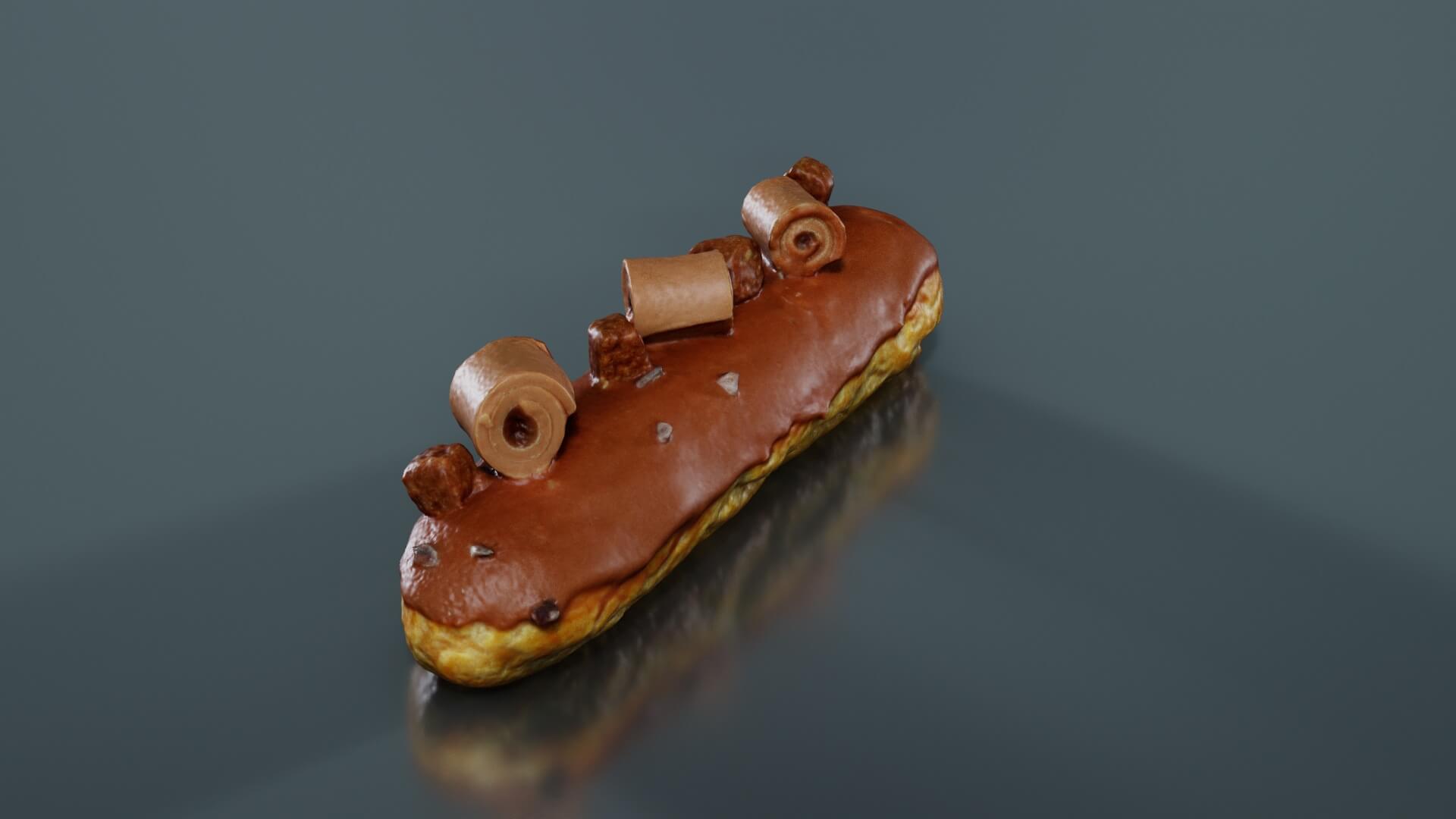 Chocolate Eclair - 3D Model by Polygonal Miniatures