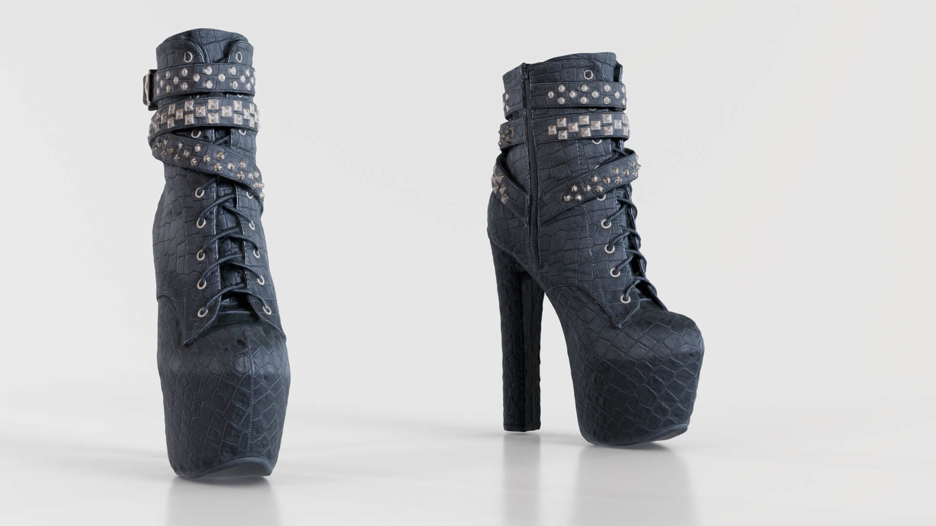 Croc Black Heels - 3D Model by Polygonal Miniatures