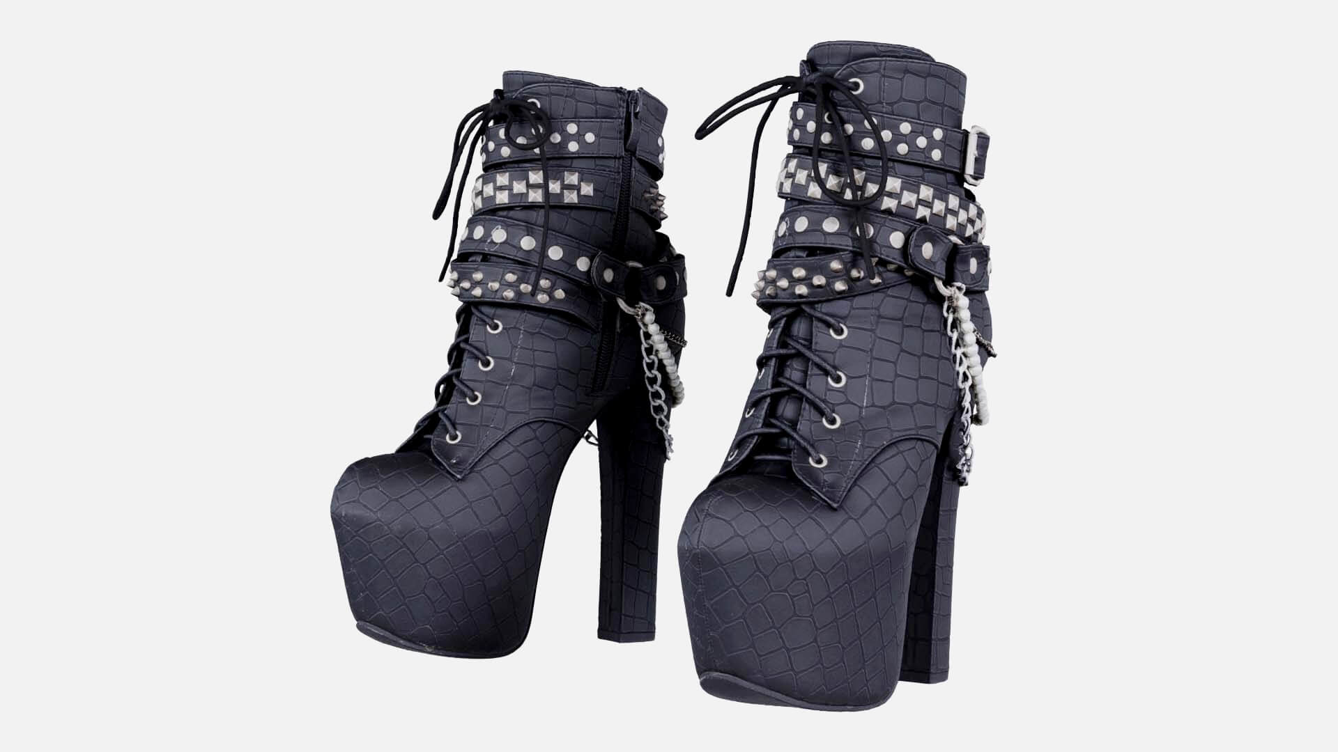 Crocodile Pearl Boots - 3D Model by Polygonal Miniatures