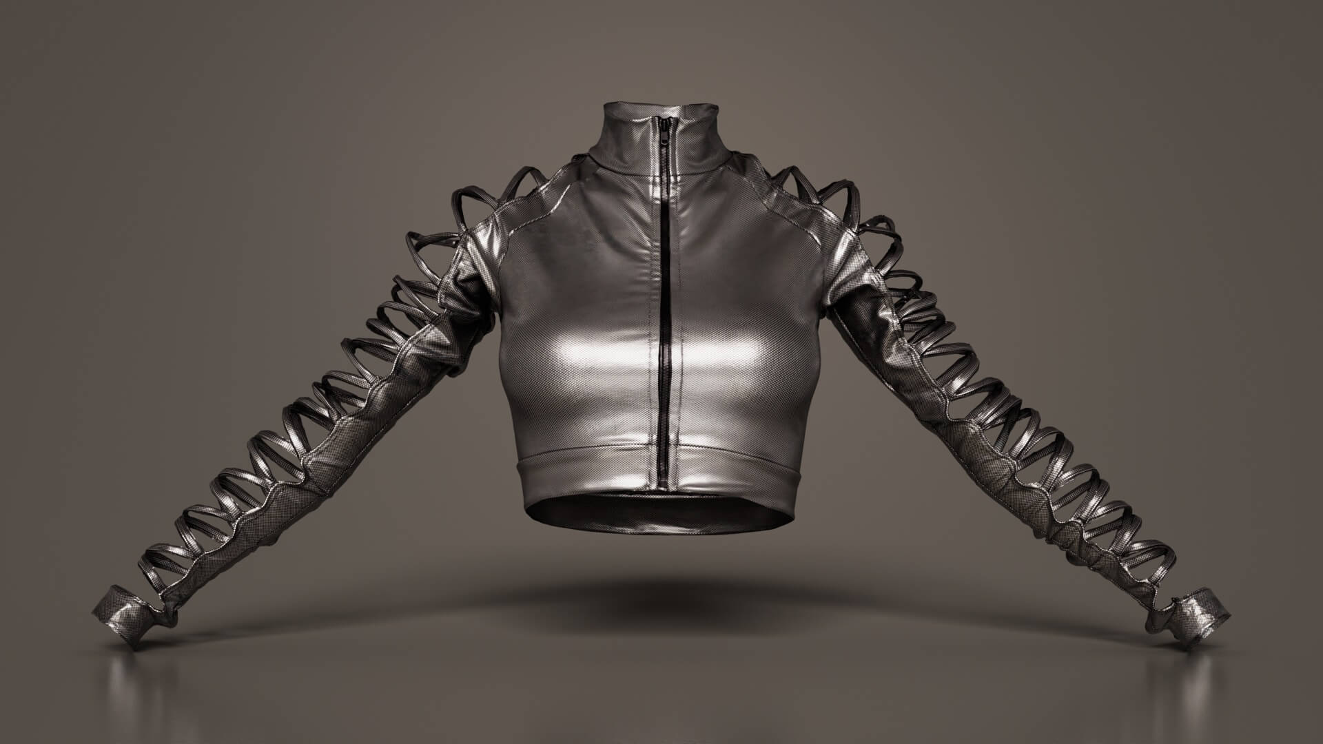 Cross Sleeves Metallic Top - 3D Model by Polygonal Miniatures