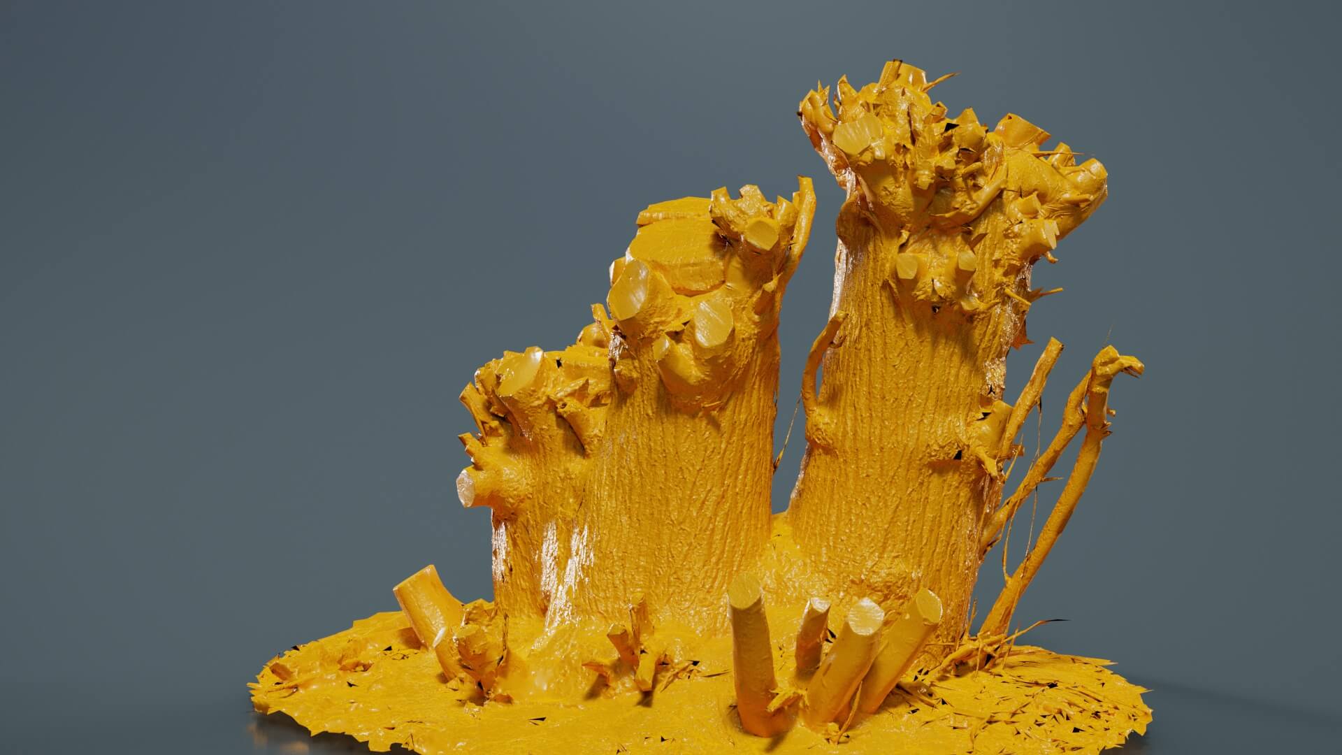 Cut Tree Tripple Stumps - 3D Model by Polygonal Miniatures