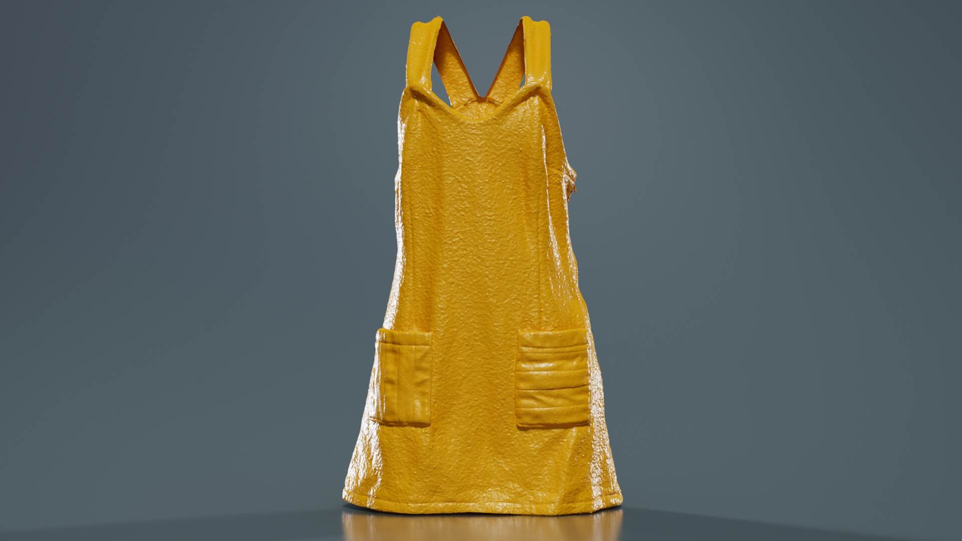 Cute Blue Felt Dress - 3D Model by Polygonal Miniatures