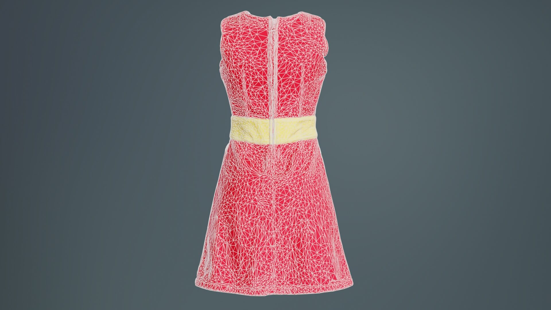 Cute Red Felt Dress - 3D Model by Polygonal Miniatures