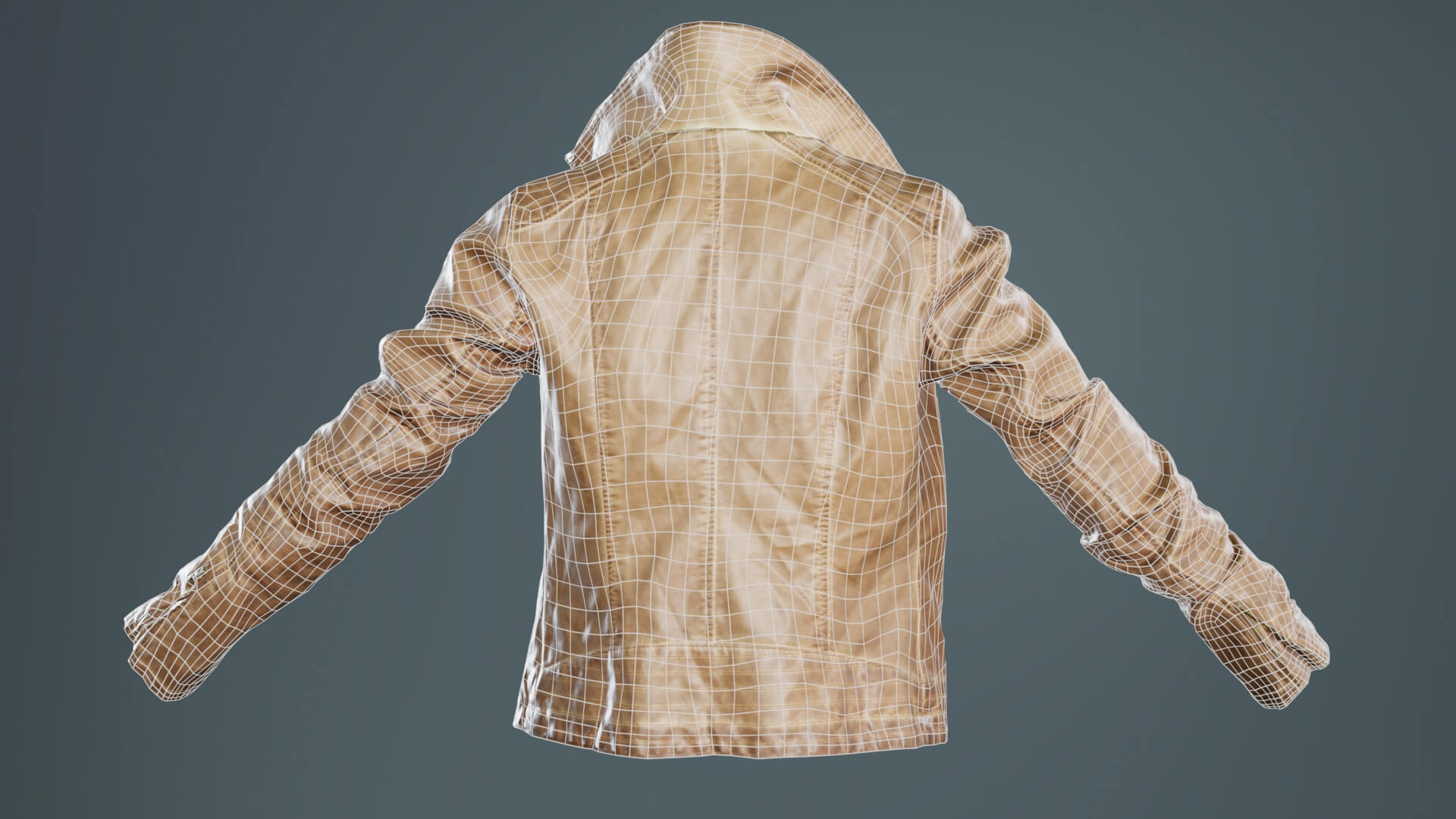 Dark Brown Leather Jacket Open - 3D Model by Polygonal Miniatures