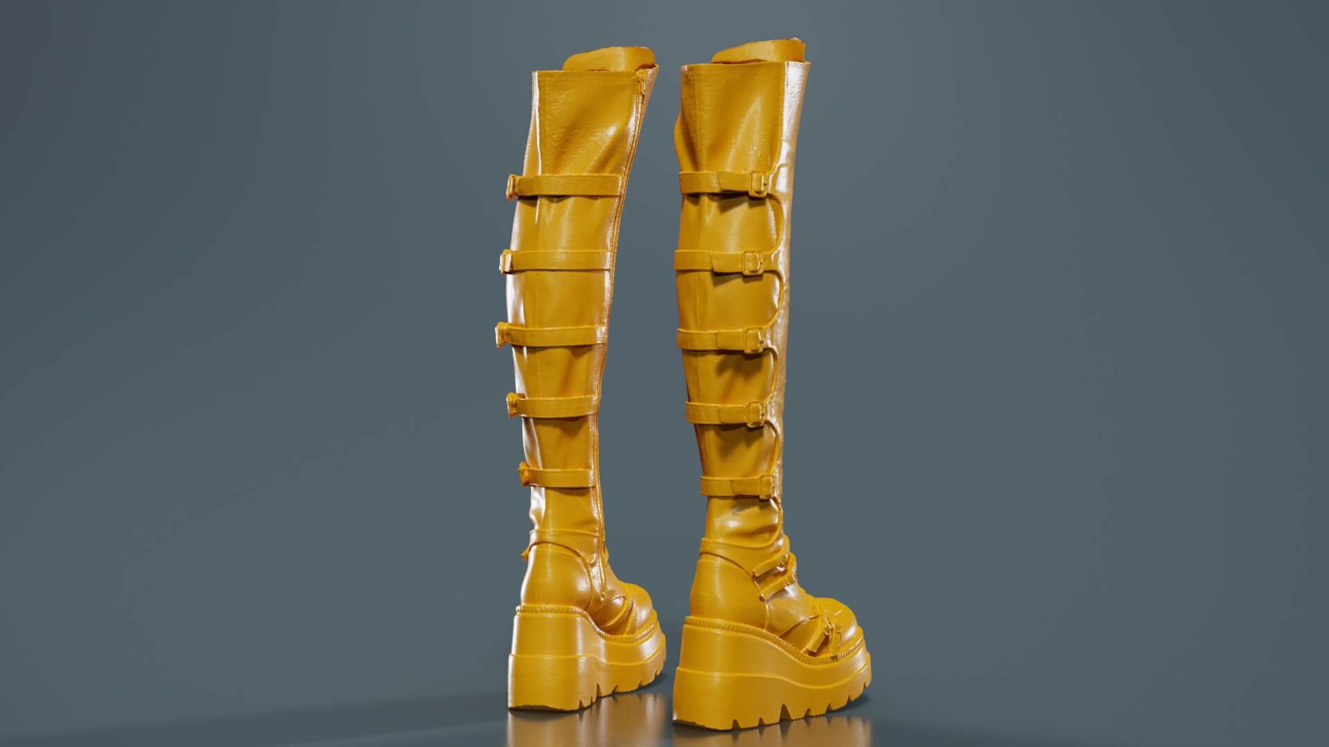Demonia Leather Boots - 3D Model by Polygonal Miniatures