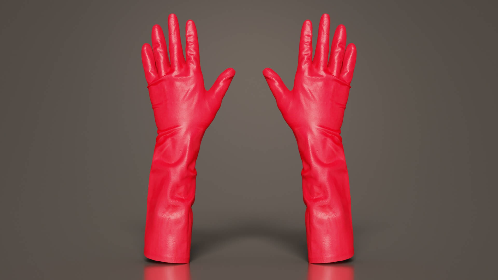 Elbow Length Latex Gloves - 3D Model by Polygonal Miniatures