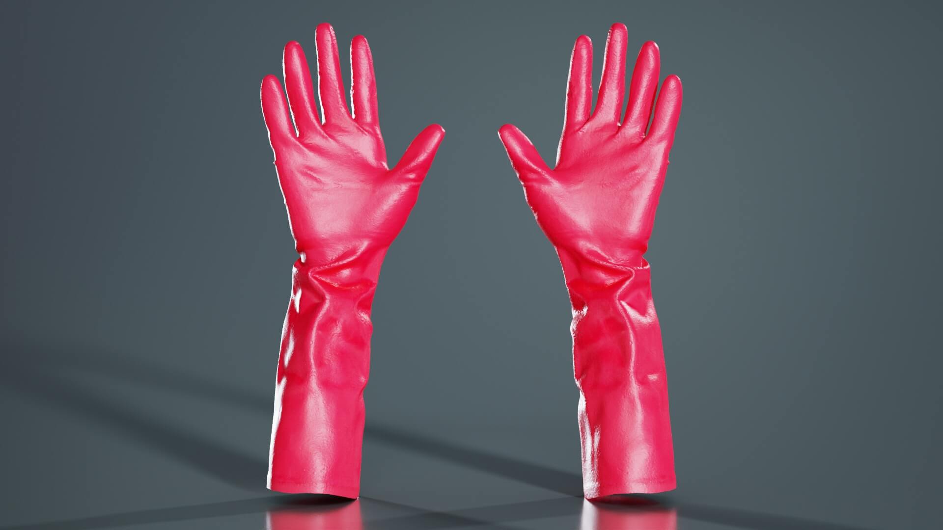 Elbow Length Latex Gloves - 3D Model by Polygonal Miniatures