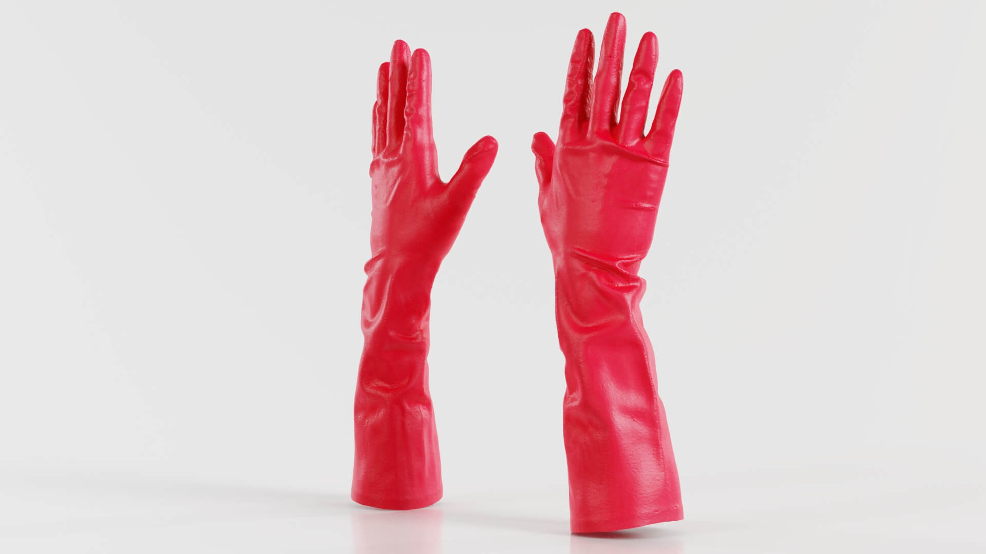 Elbow Length Latex Gloves - 3D Model by Polygonal Miniatures